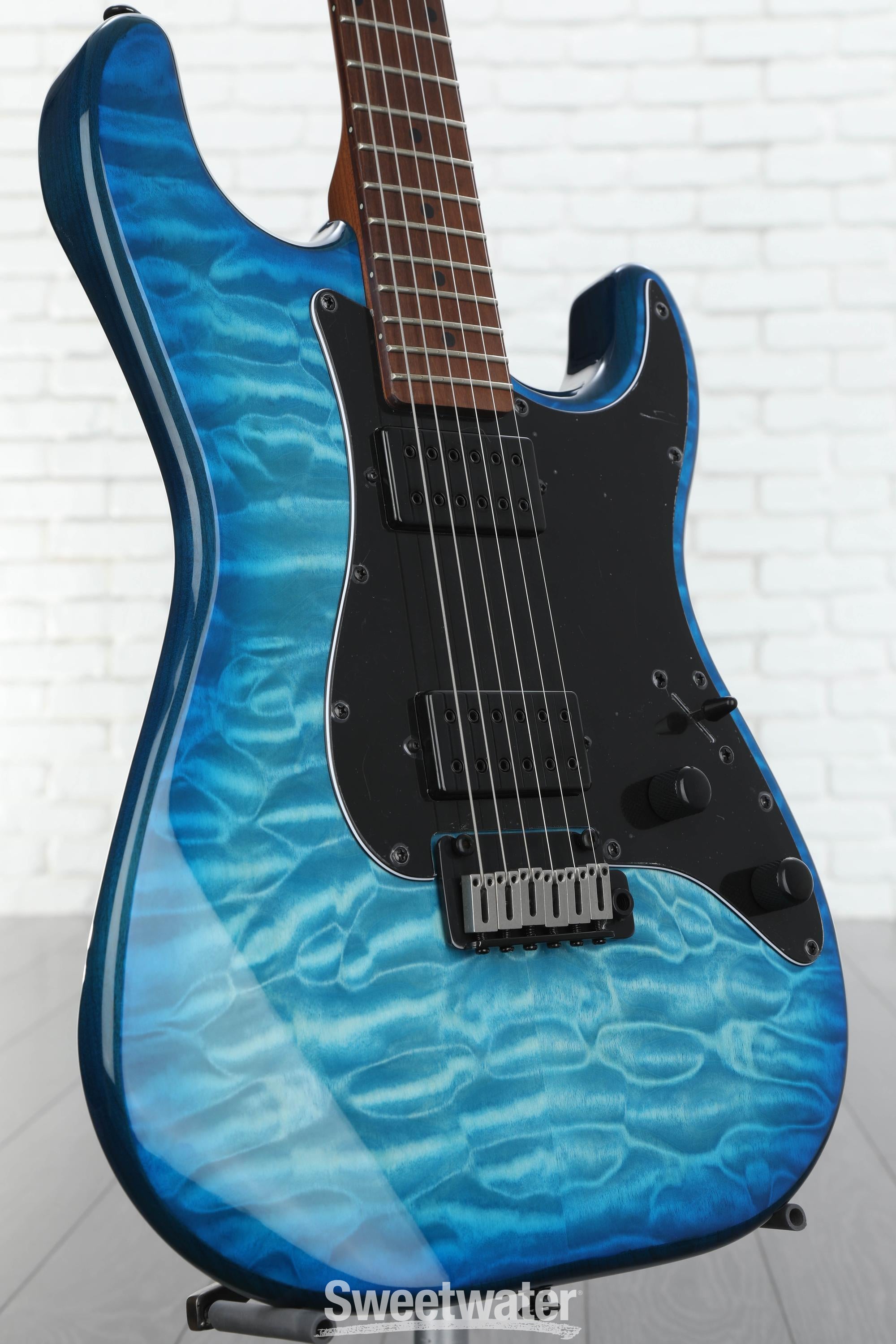 Schecter Traditional Pro Electric Guitar - Satin Trans Blue Burst ...