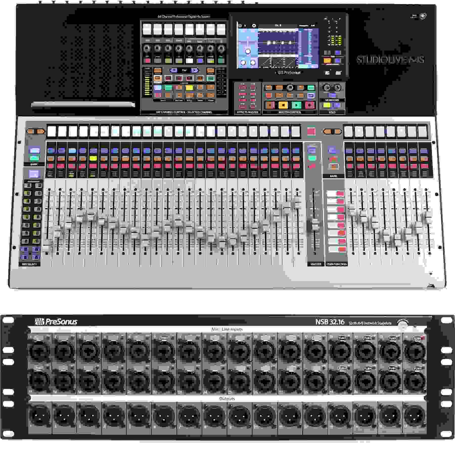 PreSonus StudioLive 64S 64-channel Digital Mixer and NSB32.16 AVB ...