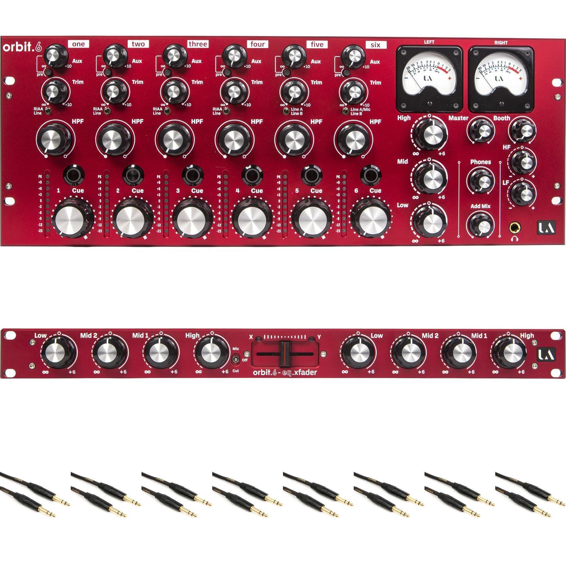 Union Audio Orbit.6 Rackmounted 6-channel Rotary DJ Mixer and EQ/Xfader - Red | Sweetwater