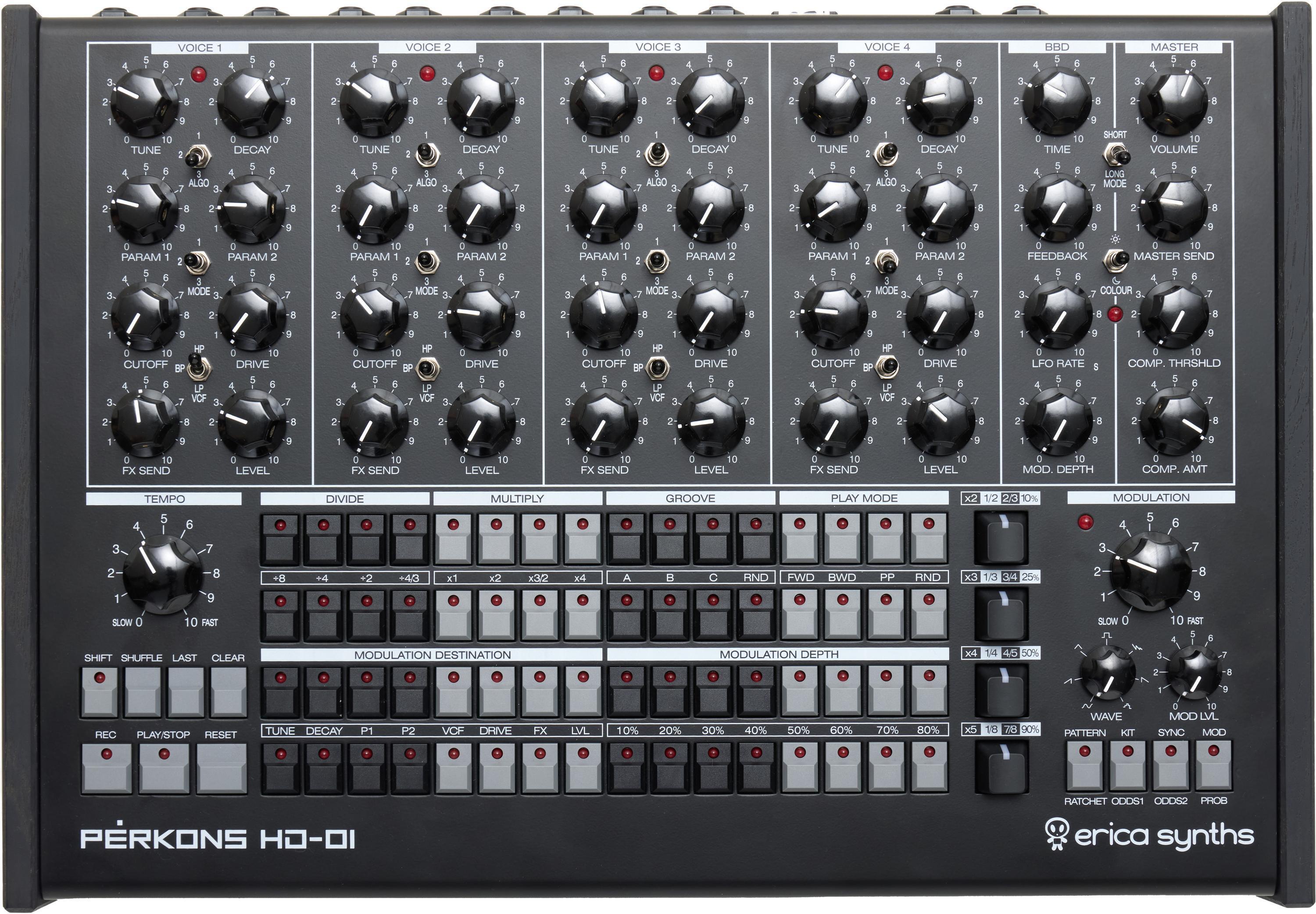 Erica Synths Perkons HD-01 Drum Machine and Rhythm Synthesizer - Black ...