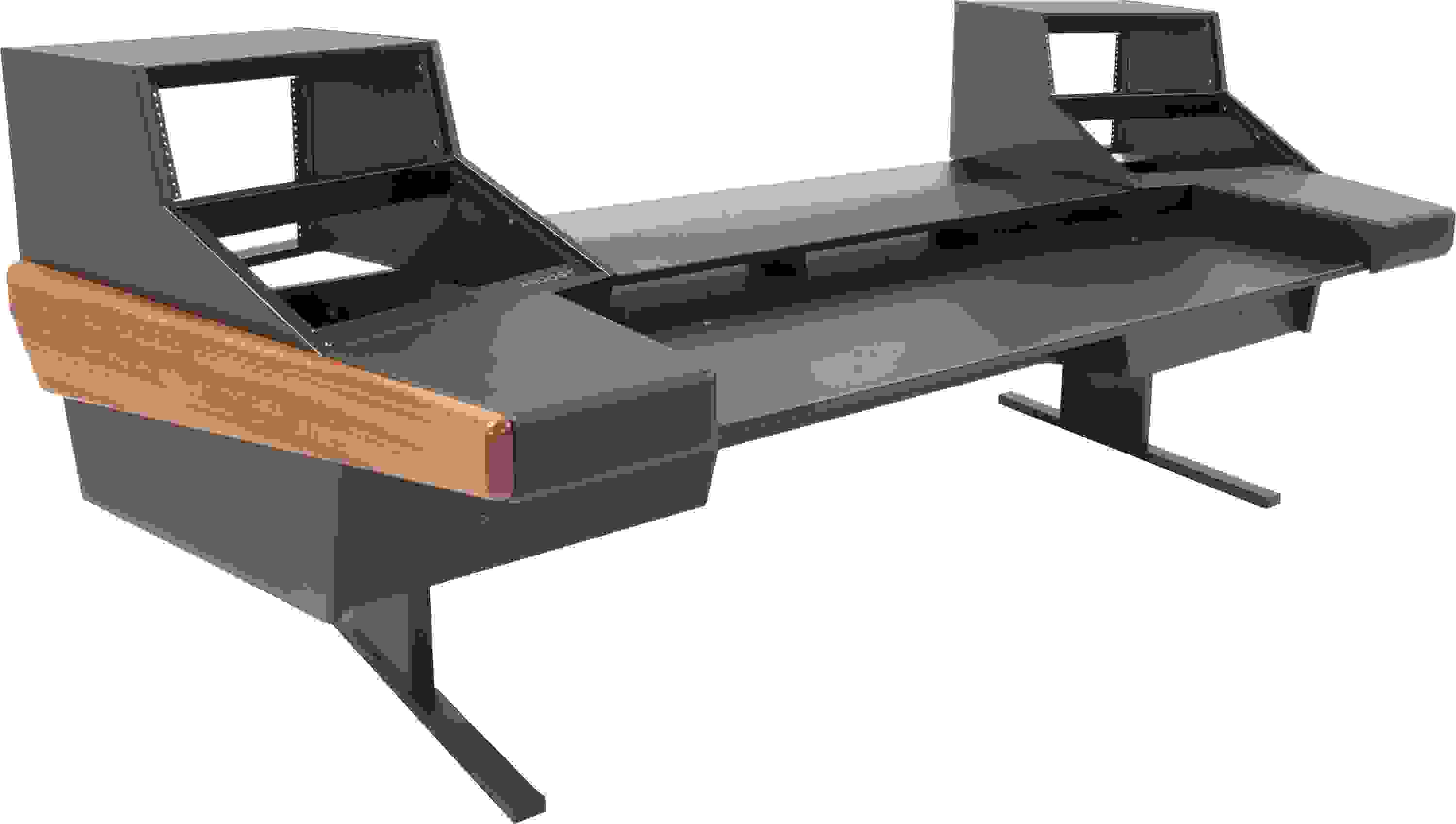 Argosy Dual15KL Keyboard Workstation Desk with 847 Racks - Mahogany ...