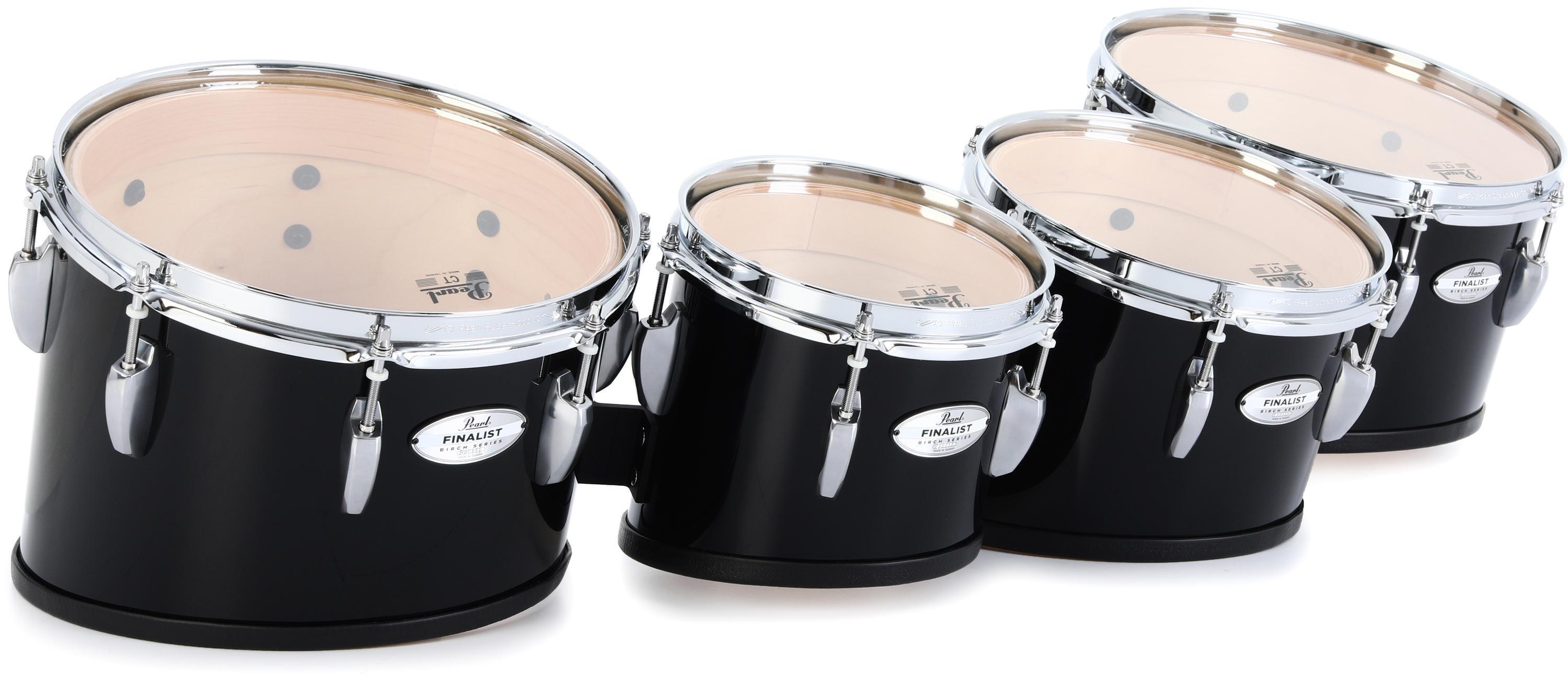 Pearl Finalist Marching Tenor Drums - 8/10/12/13 inch, Midnight Black | Sweetwater