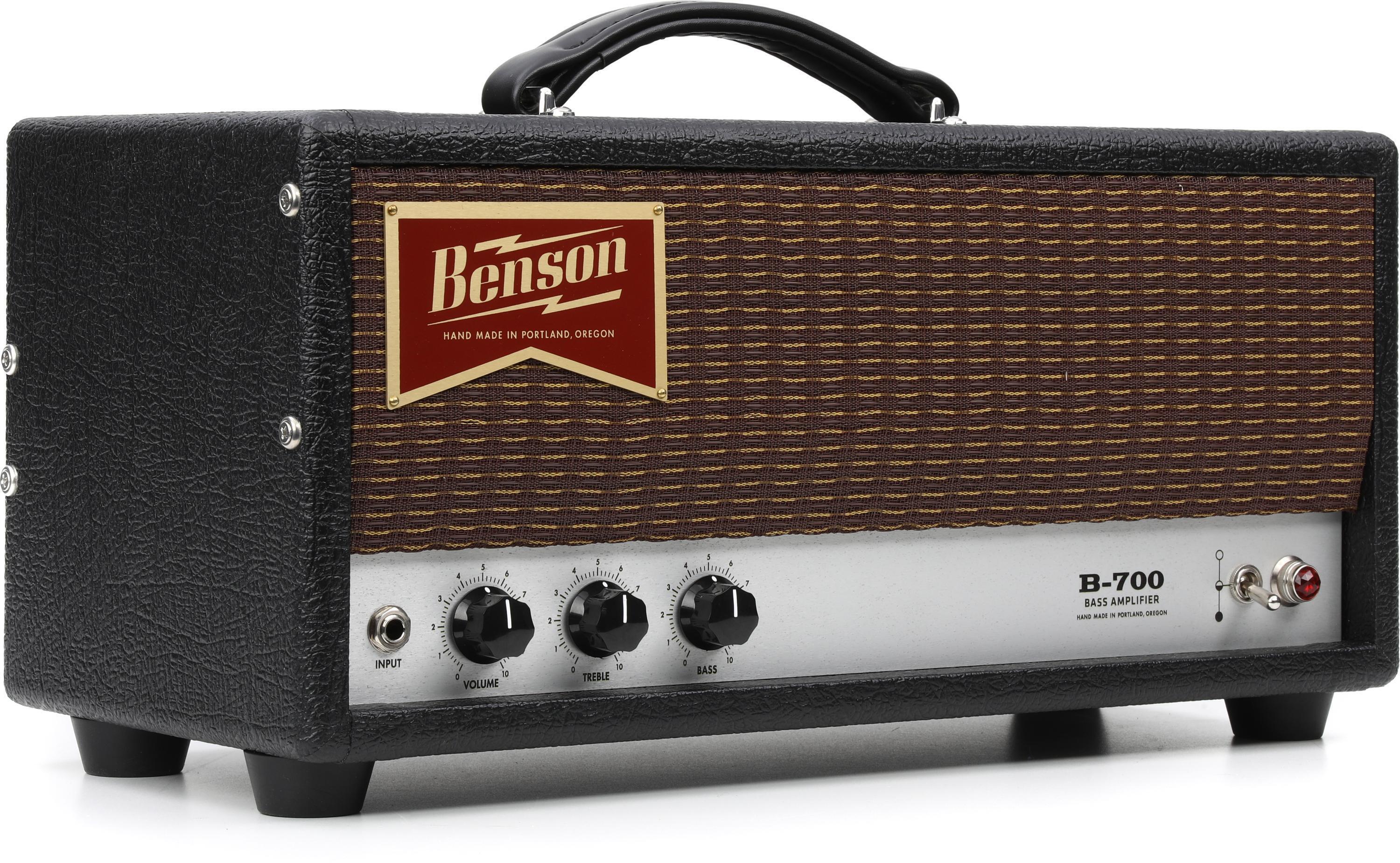 Benson Amps B700 700-watt Bass Amplifier Head - Black Tolex/Oxblood ...