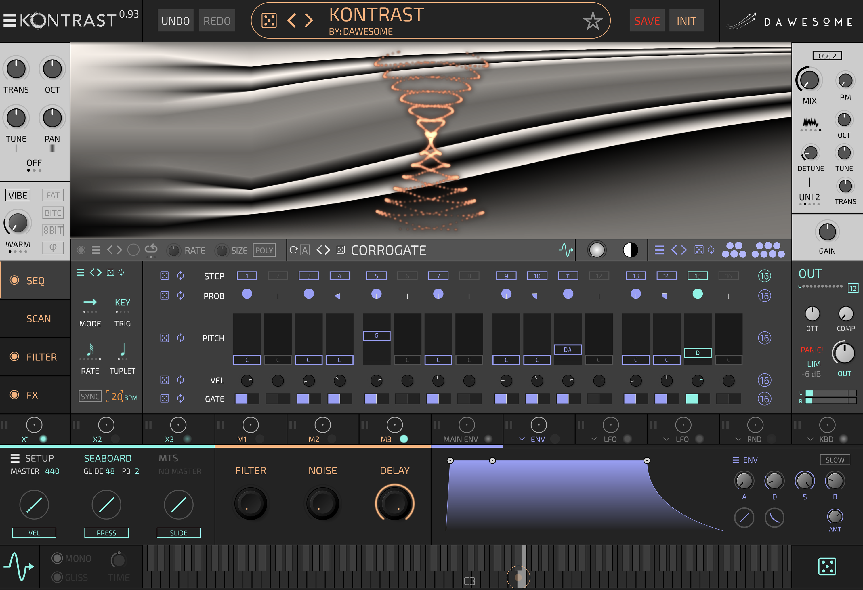 Tracktion Kontrast Wavetable Synthesizer Virtual Instrument | Sweetwater