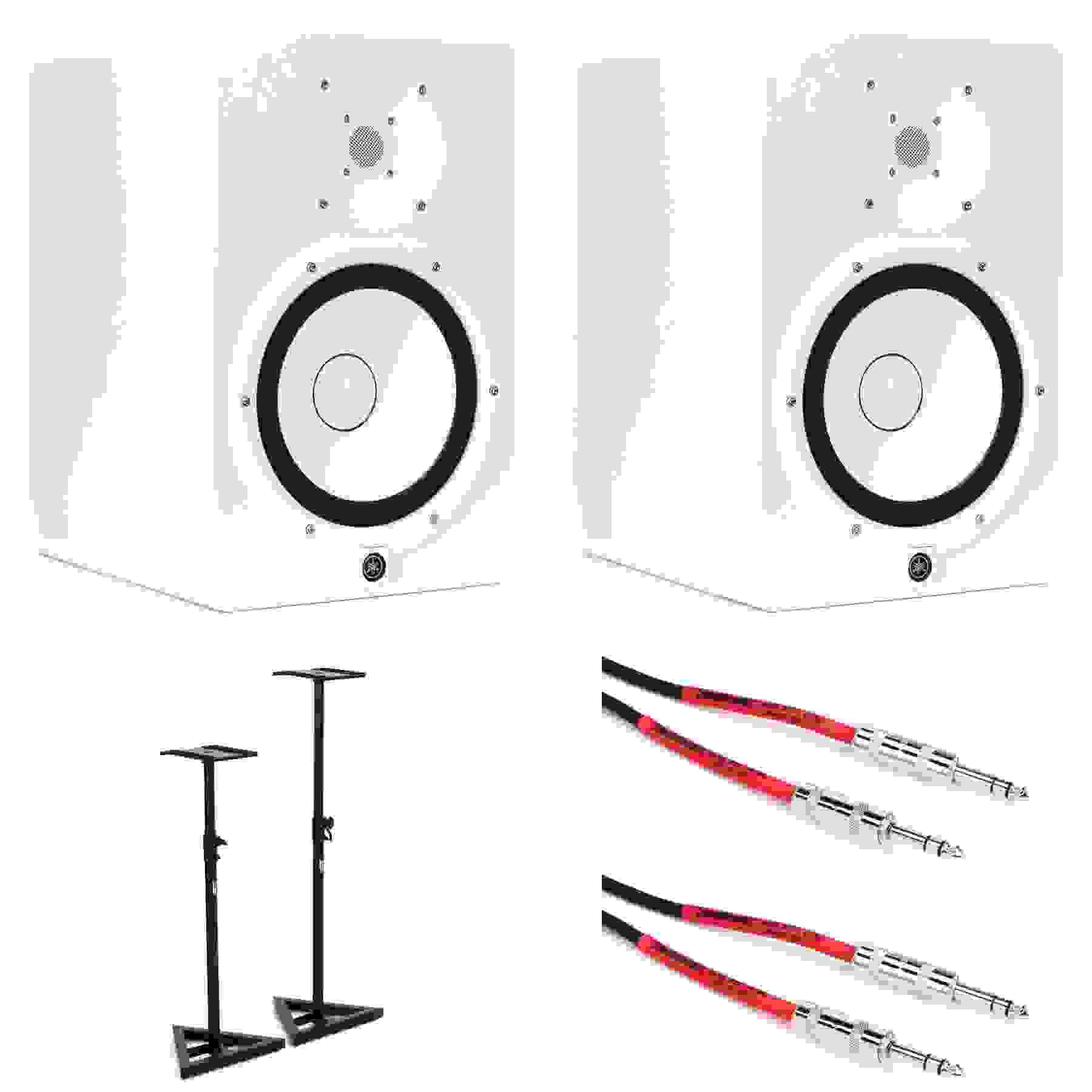 Yamaha HS8 8 inch Powered Studio Monitor Pair with Stands and Cables ...