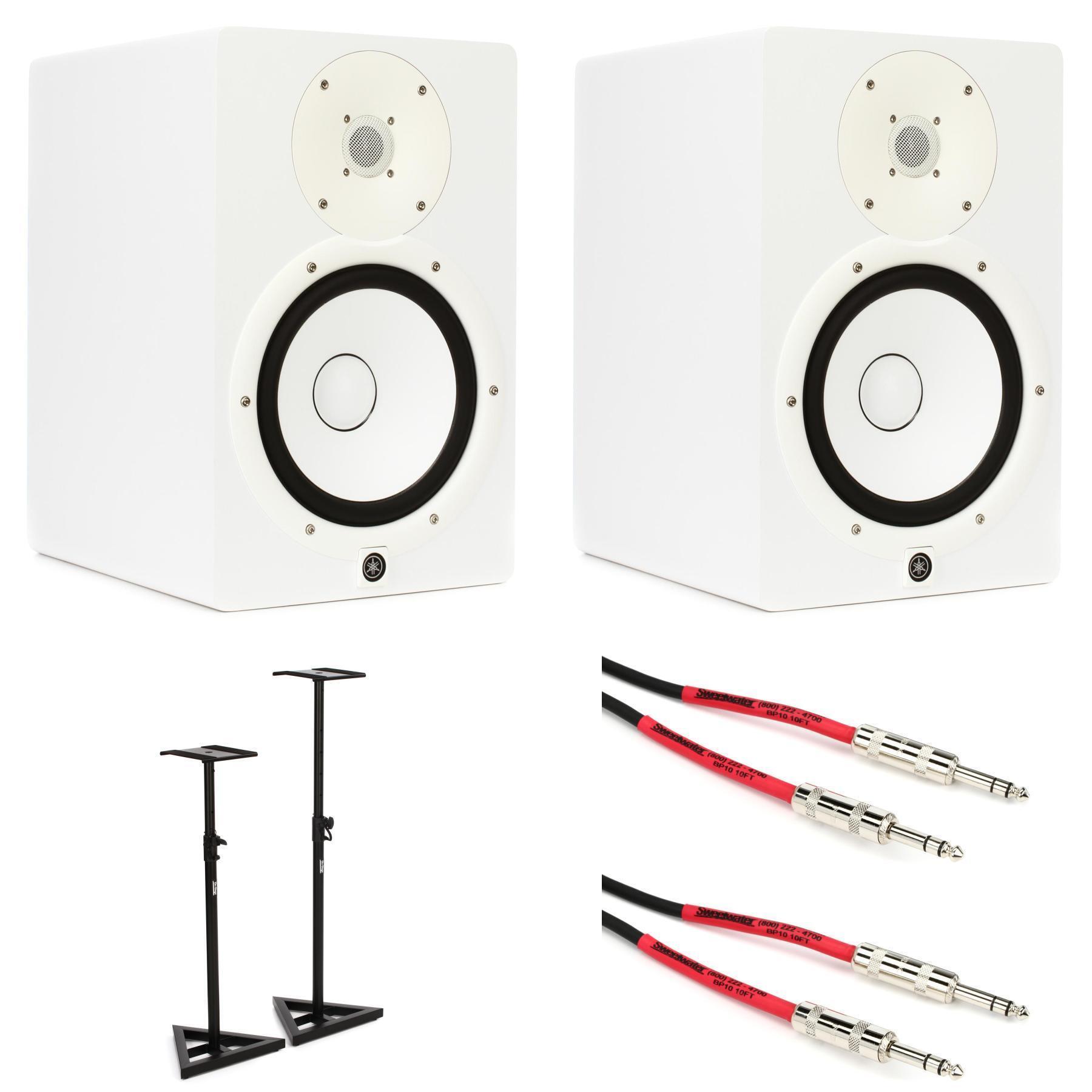 Yamaha HS8 8 inch Powered Studio Monitor Pair with Stands and Cables ...