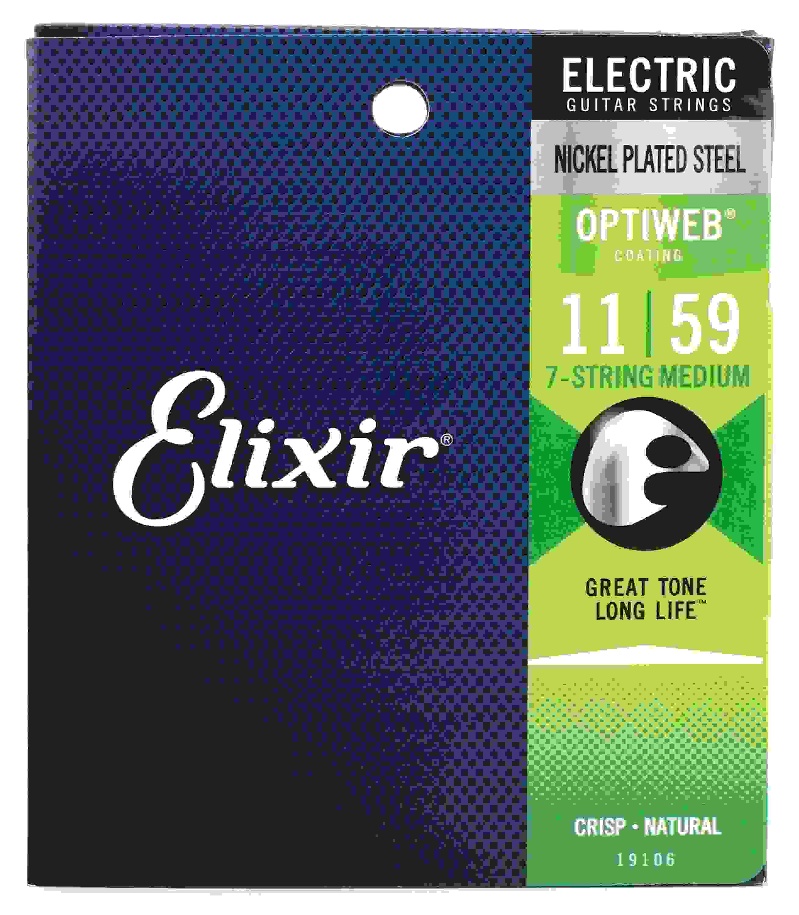 Elixir Strings 19106 Optiweb Electric Guitar Strings - .011-.059 Medium 7-string | Sweetwater