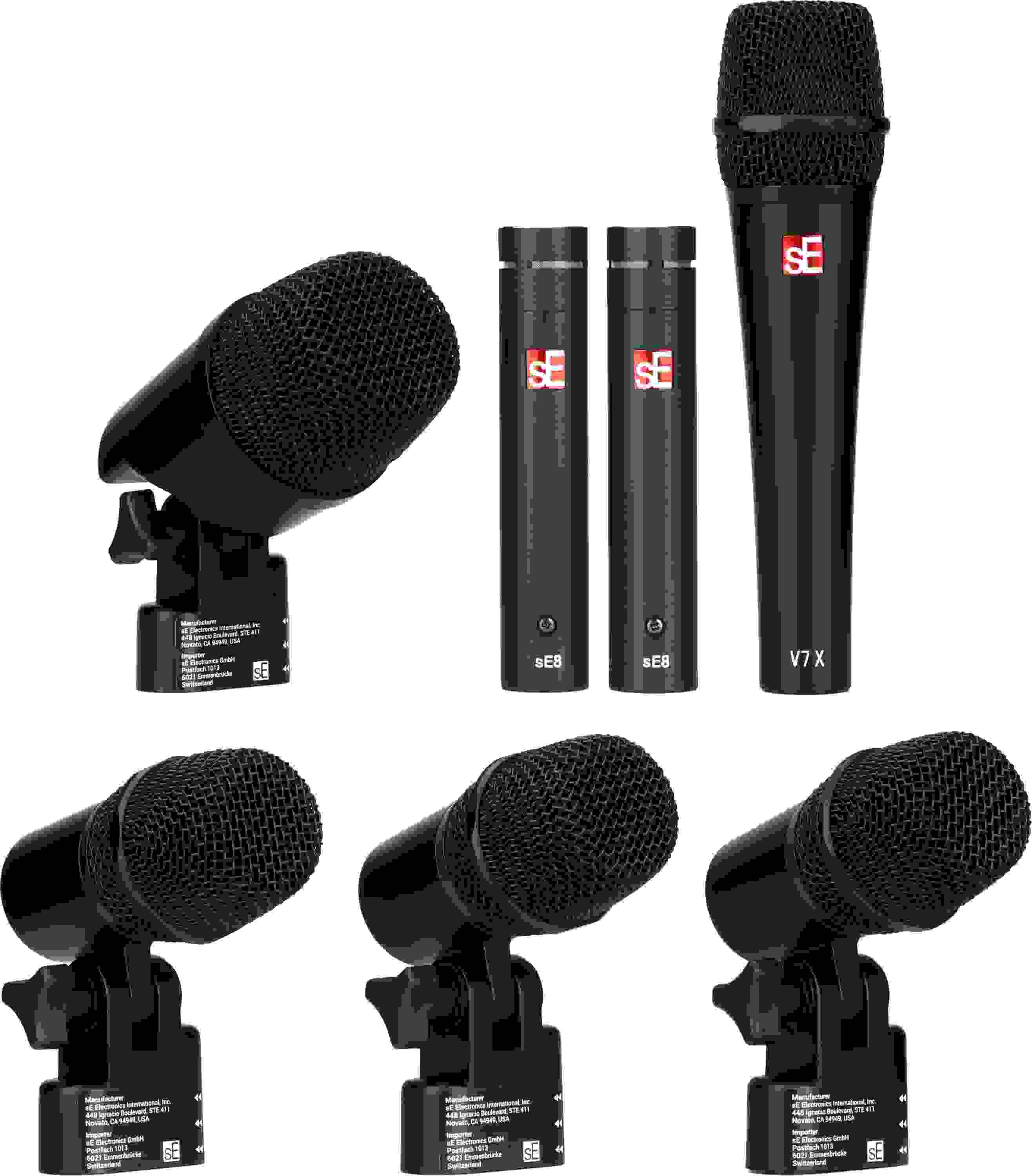sE Electronics V Pack Arena Drum Microphone Package - Black, Sweetwater ...