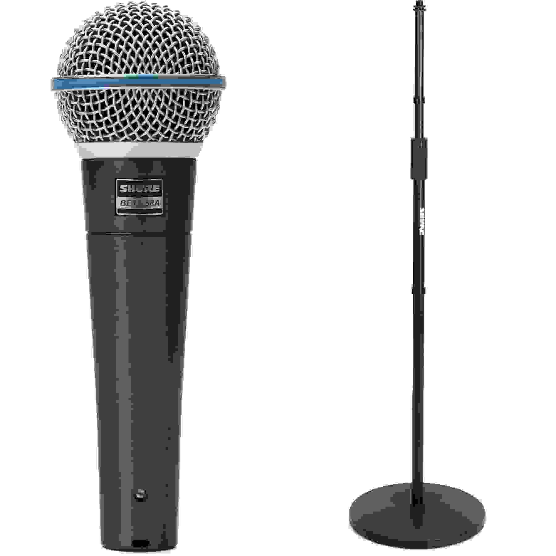Shure Beta 58A Supercardioid Dynamic Vocal Microphone with Round Base ...