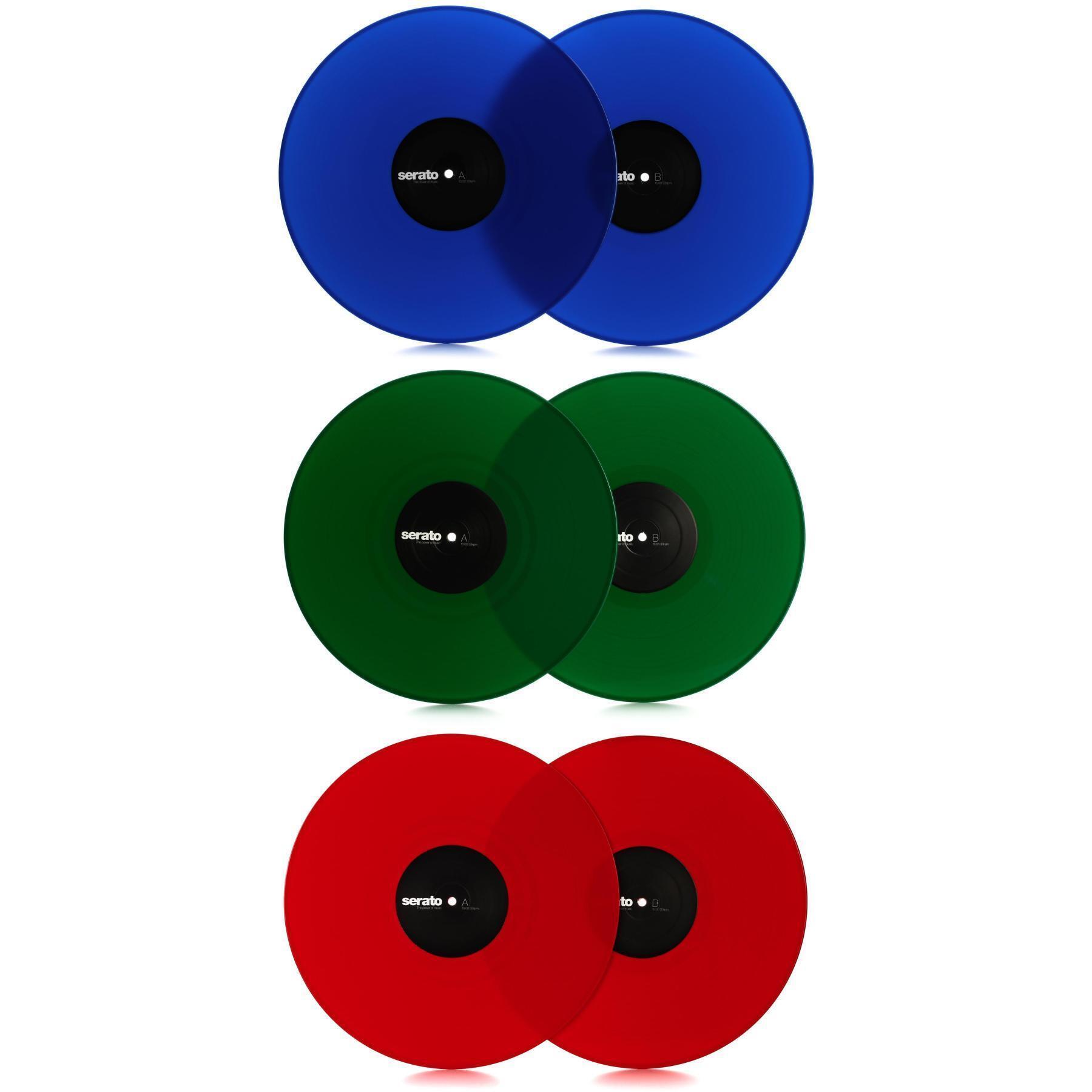 Serato 12 inch Control Vinyl - Blue, Red, and Yellow | Sweetwater