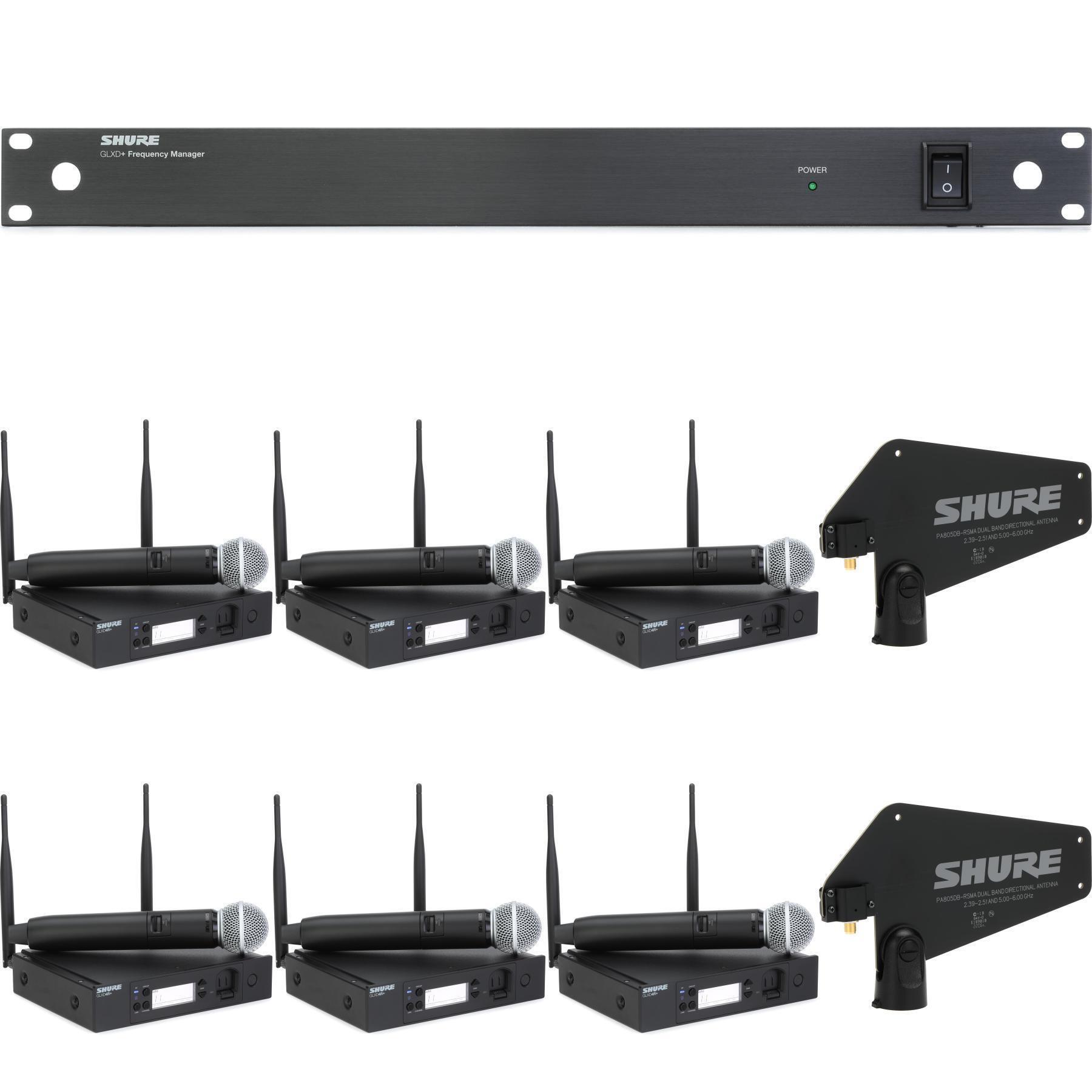 Shure GLXD24R+ Digital Wireless 6-Channel System with SM58 Capsule ...