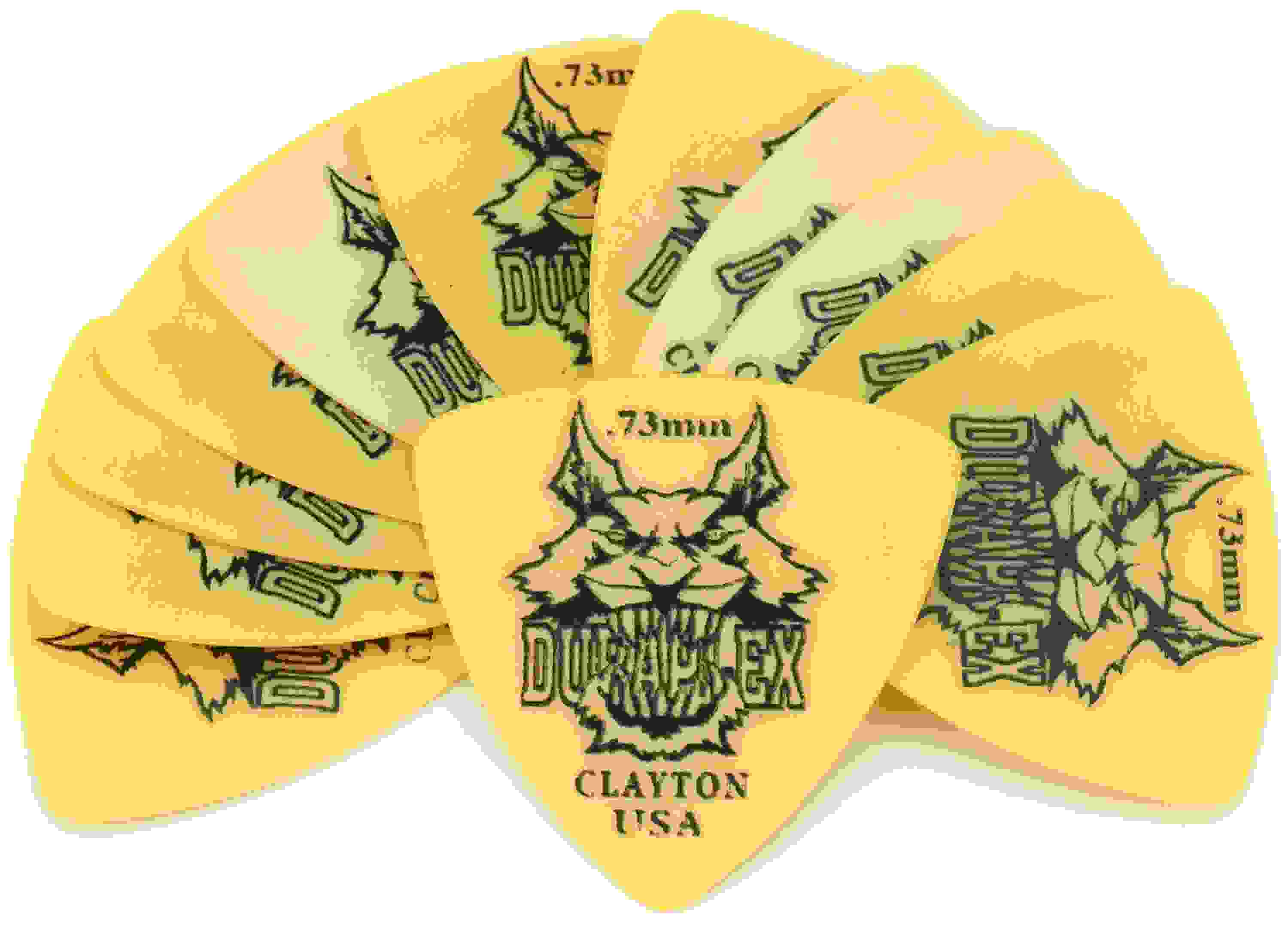 Clayton Duraplex Rounded Triangle Guitar Picks - .73mm, Yellow, 12-pack ...
