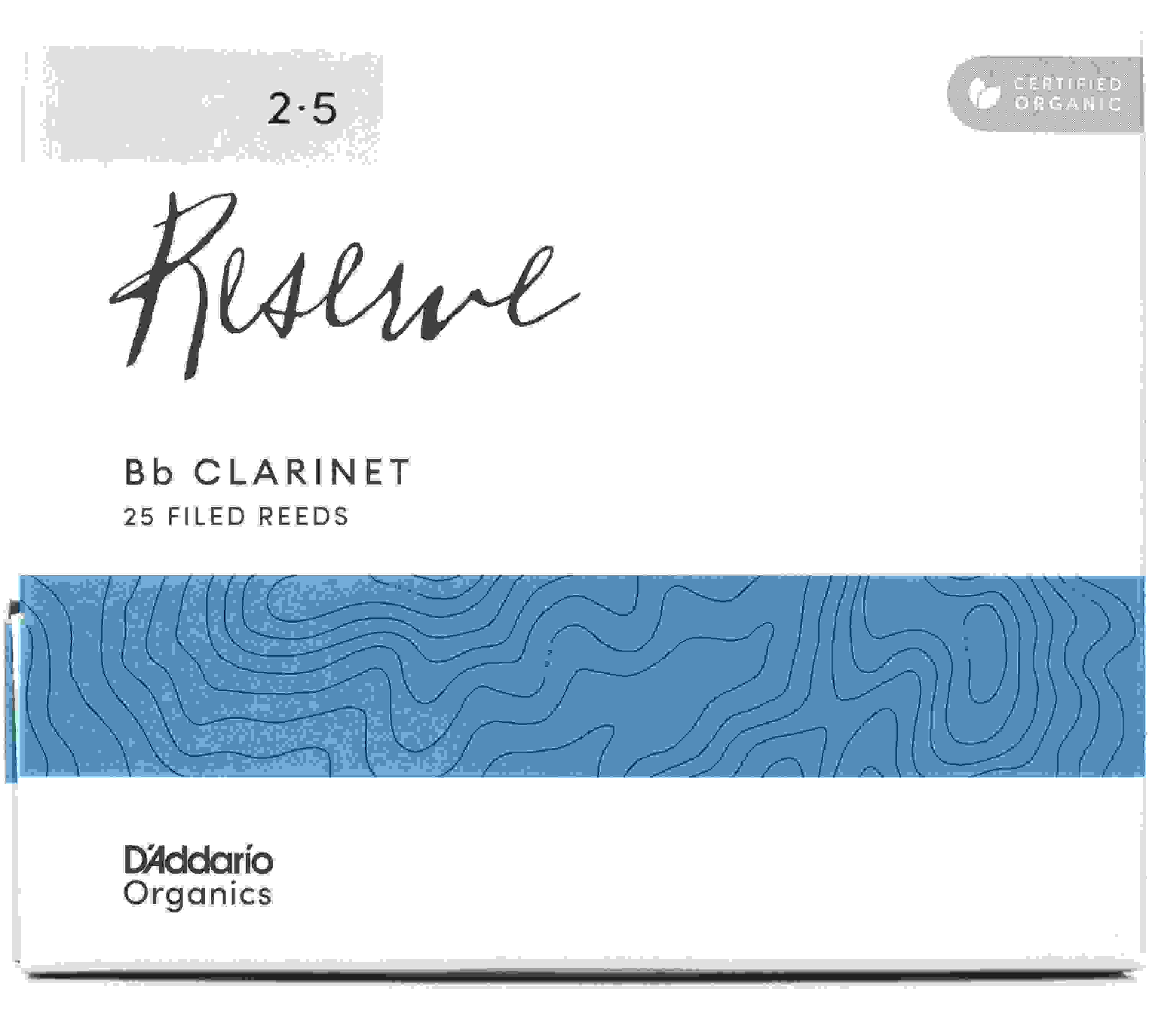 D'Addario Organics Reserve Bb Clarinet Reeds - 2.5, 25-pack | Sweetwater