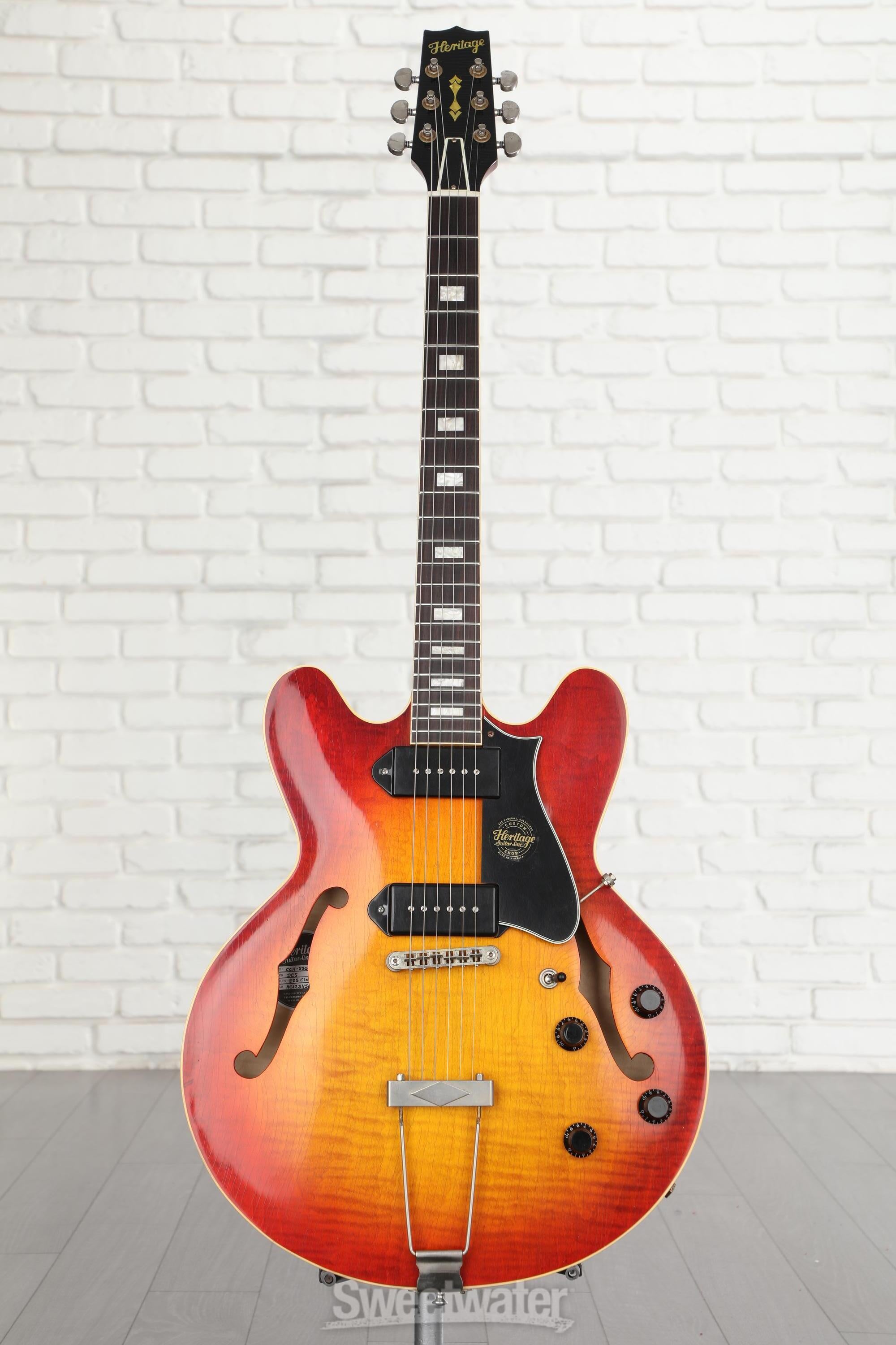 Heritage Custom Core Artisan Aged H-530 Hollowbody Electric Guitar - Dark Cherry Sunburst ...