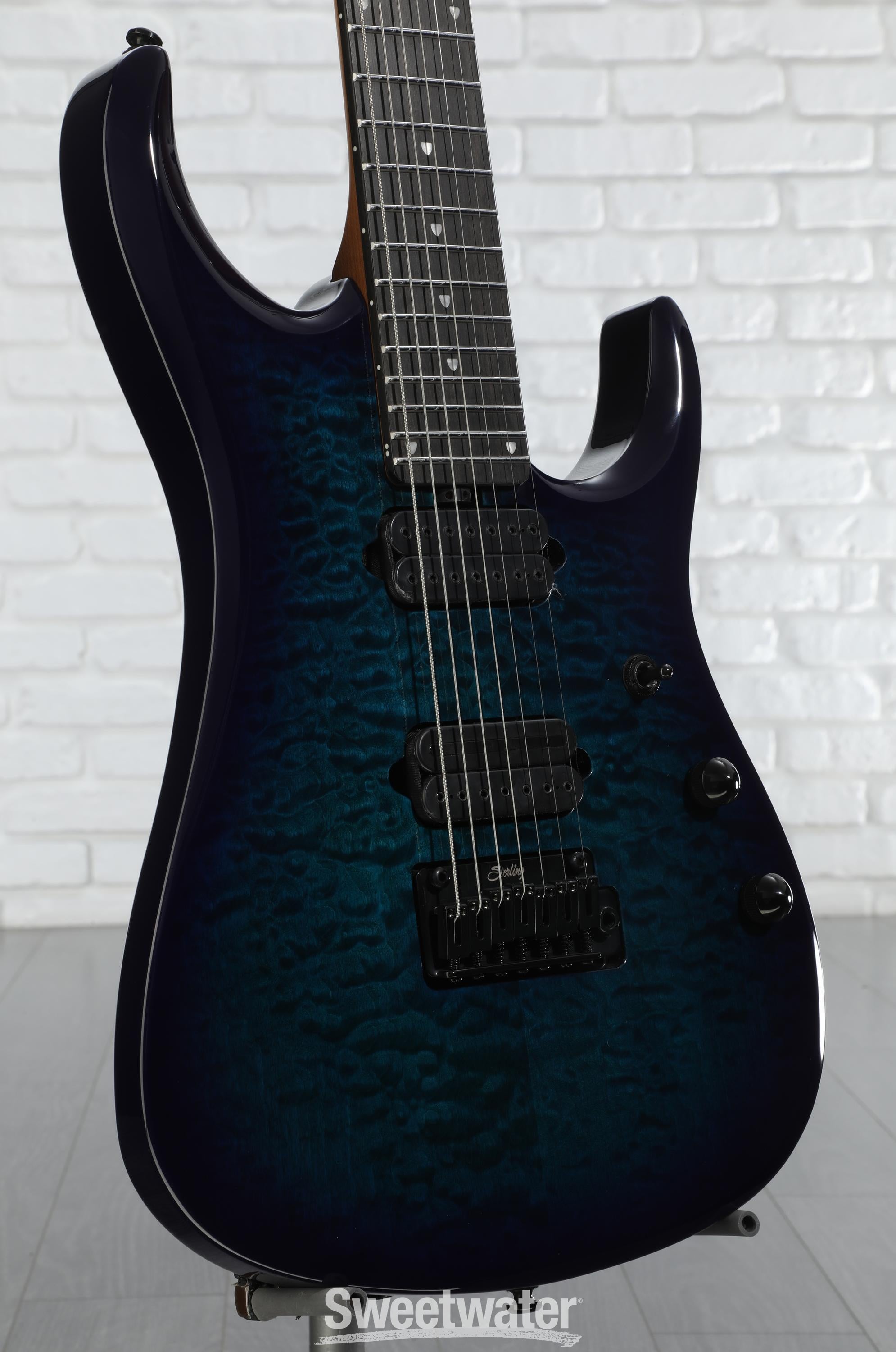 Sterling By Music Man JP157DQM 7-string Electric Guitar - Cerulean ...