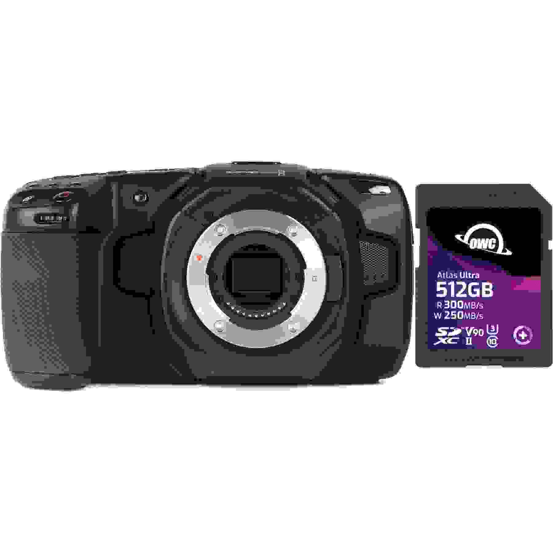 Blackmagic Design Pocket Cinema Camera 4K with 512GB Memory Card (Body ...