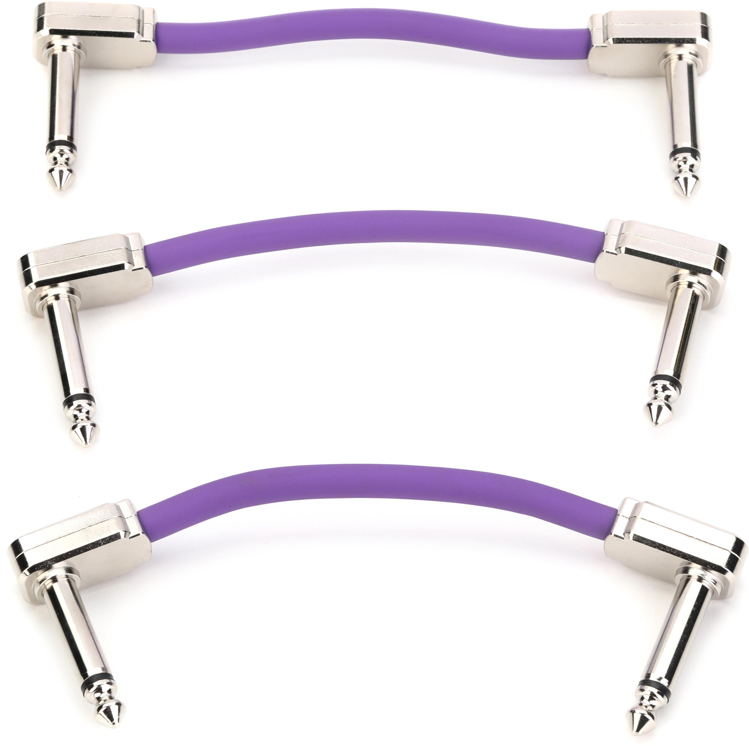 Ernie Ball Flex Patch Cable - 3 inches, Purple, 3-pack | Sweetwater