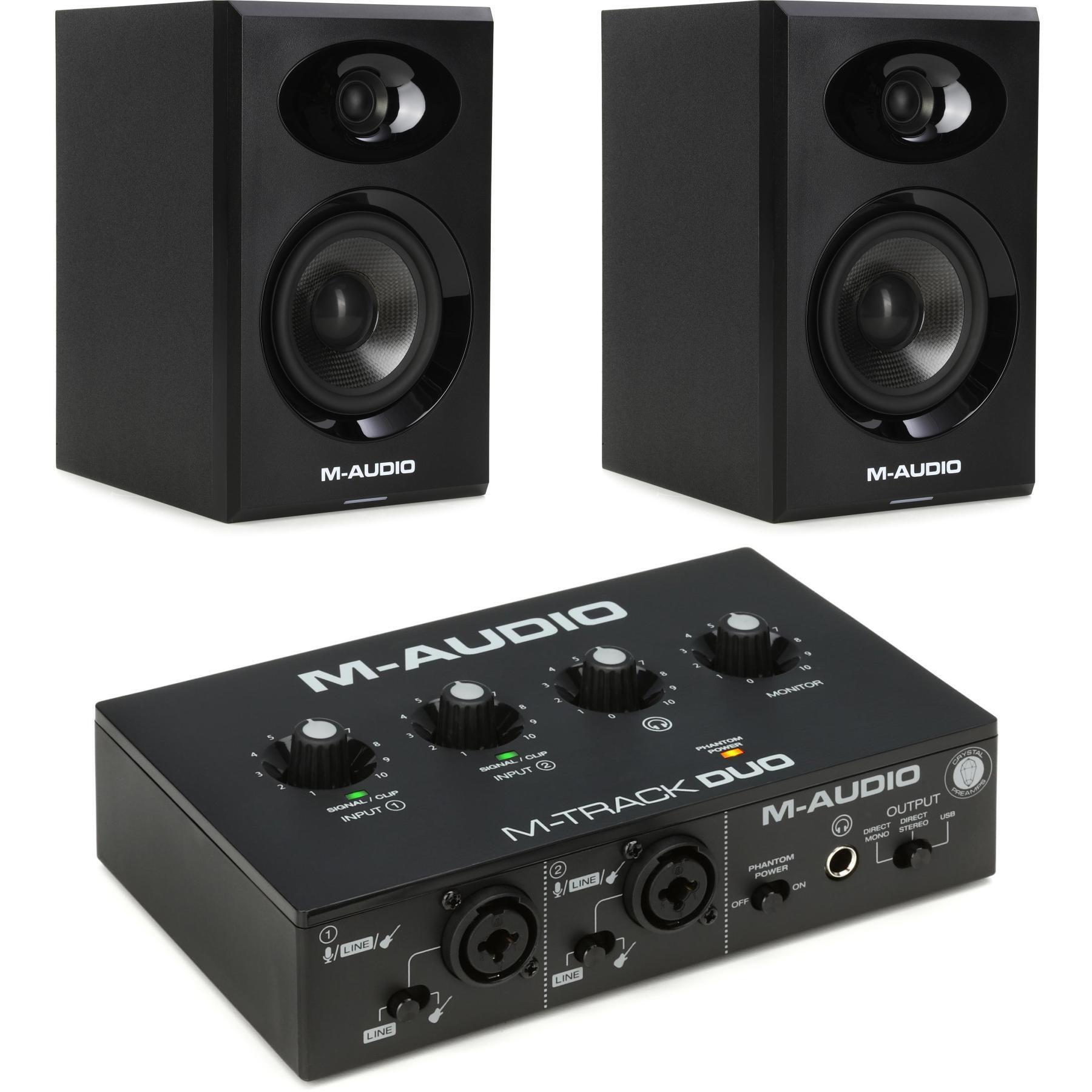 M-Audio M-Track Duo USB Audio Interface and Speaker Bundle | Sweetwater