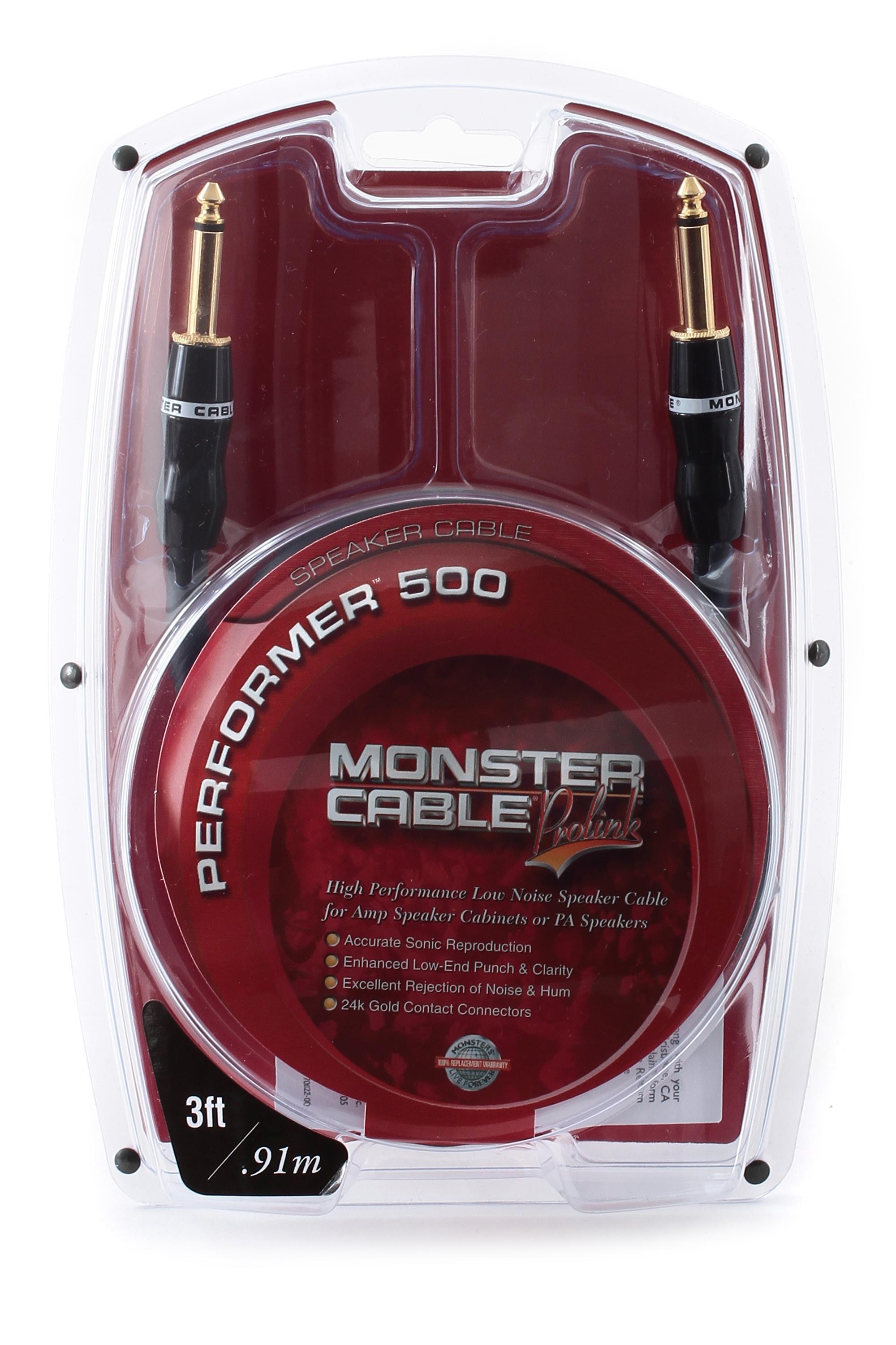 Monster Performer 500 Speaker Cable - 3' | Sweetwater