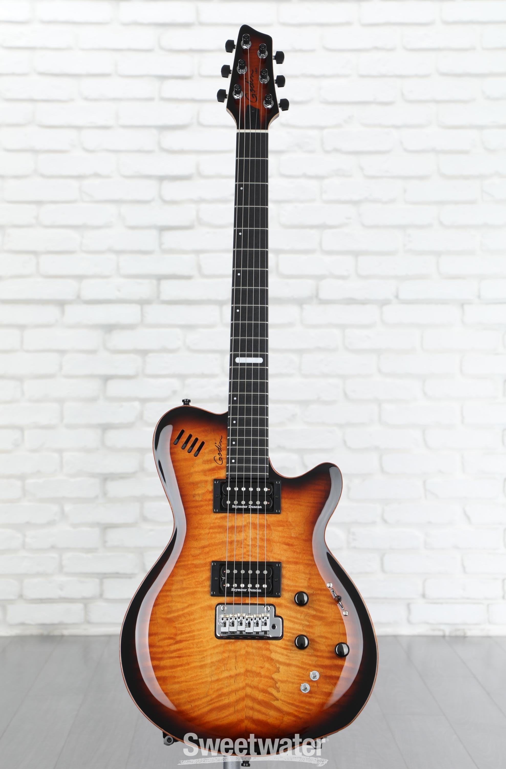 Godin LGXT Electric Guitar - Cognac Burst AA Flame | Sweetwater