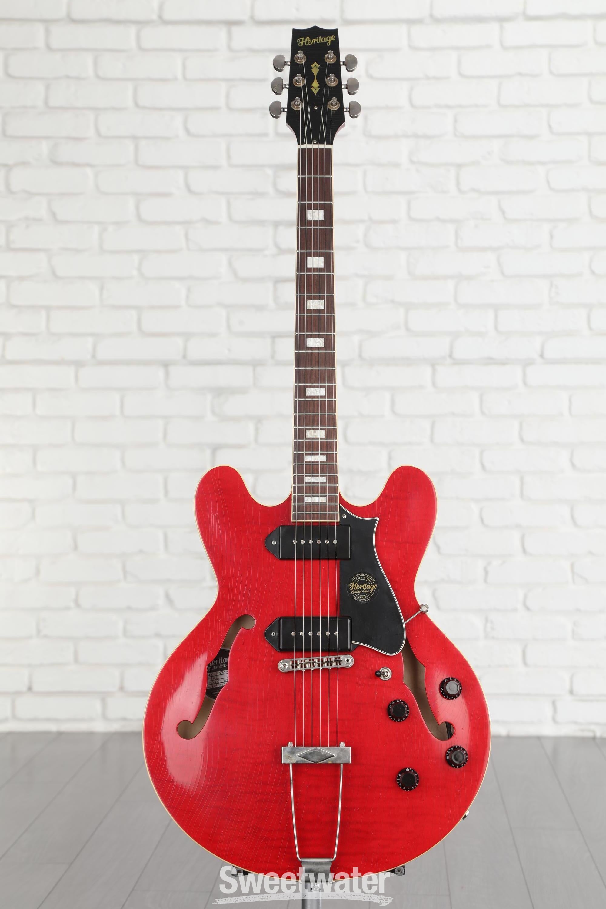 Heritage Custom Core Artisan Aged H-530 Hollowbody Electric Guitar - Trans Cherry | Sweetwater