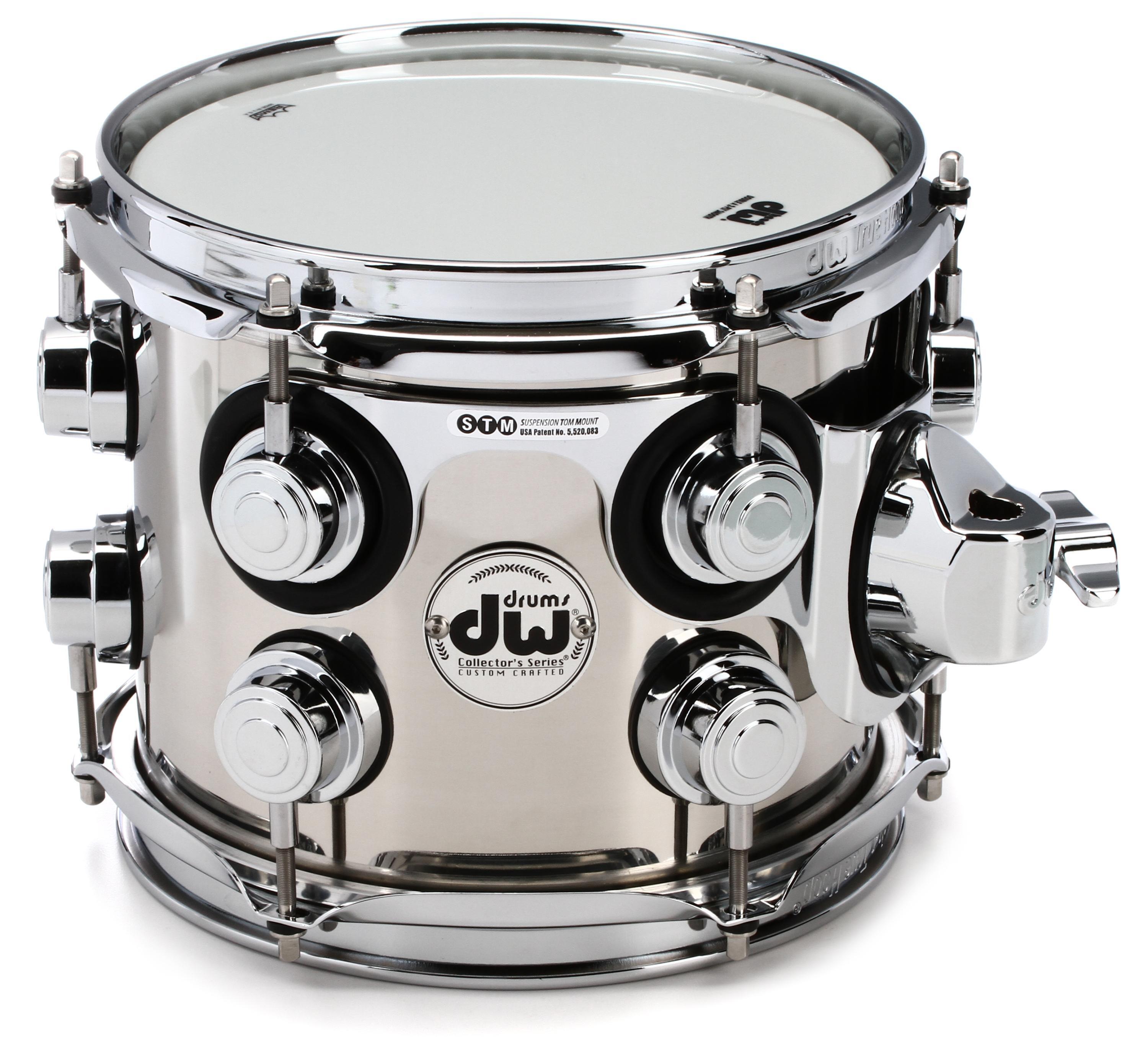 DW Collector's Series Stainless Steel Mounted Tom - 7 x 8 inch | Sweetwater