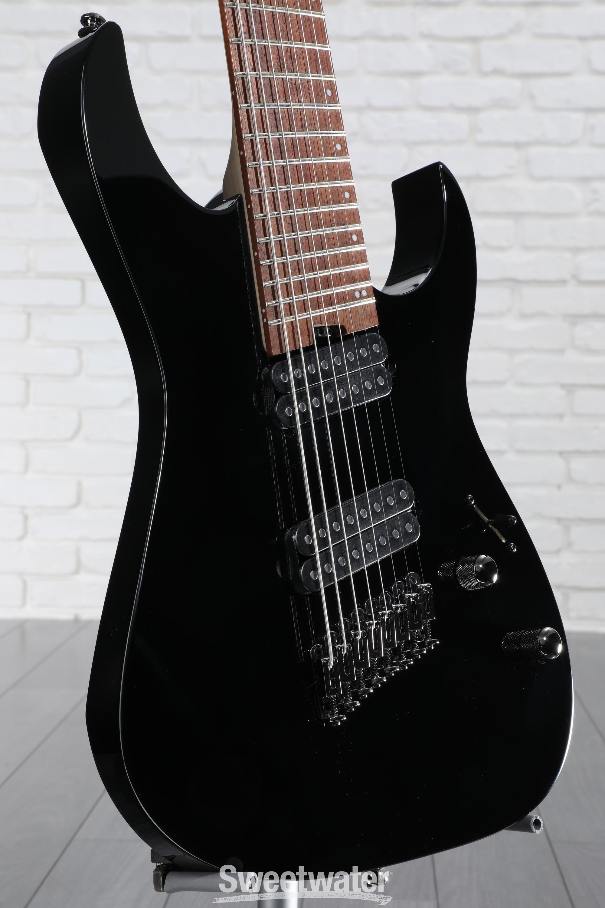 Ibanez RGMS8 Multi-scale 8-string Electric Guitar - Black | Sweetwater