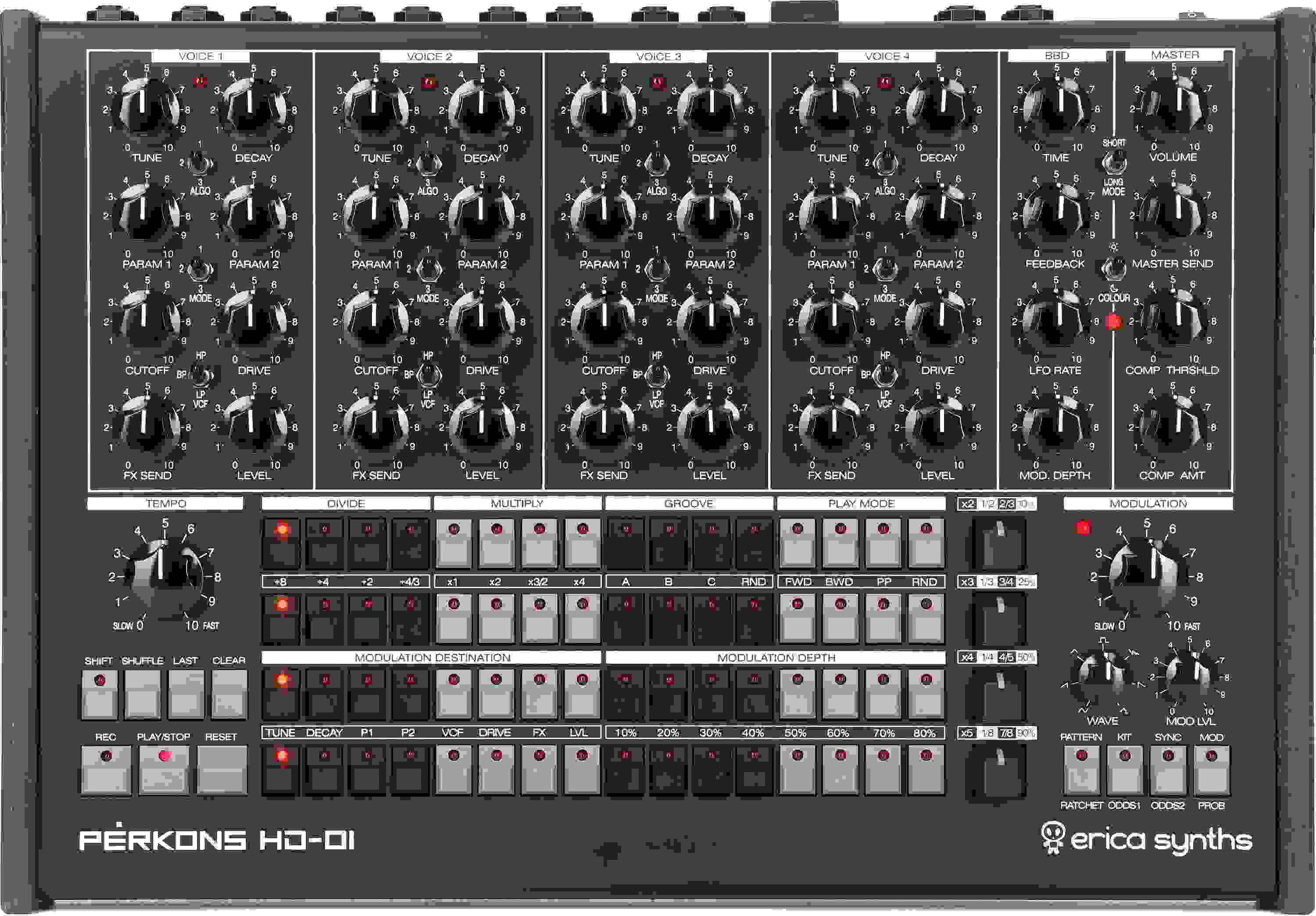 Erica Synths Perkons HD-01 Drum Machine and Rhythm Synthesizer - Black ...
