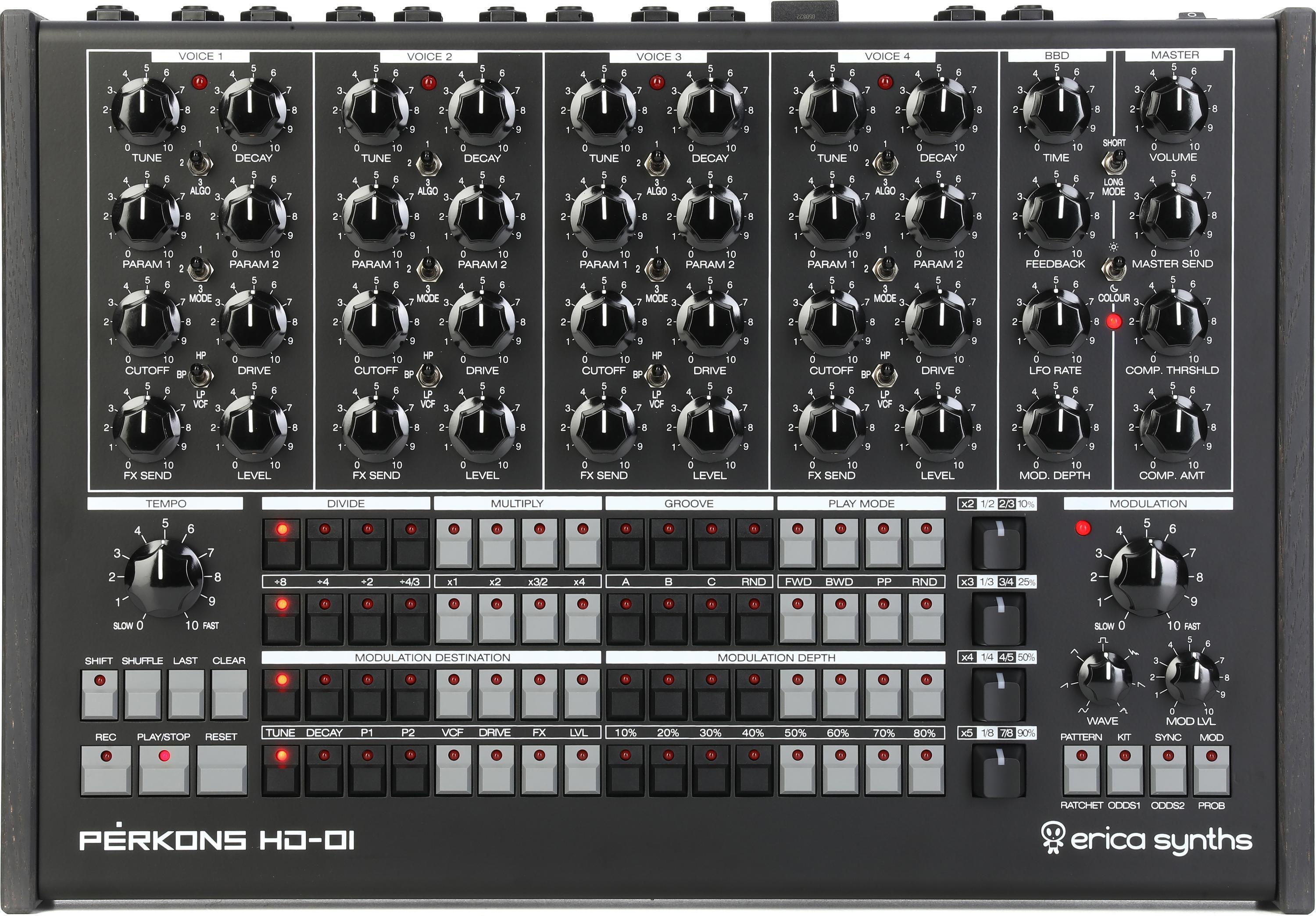 Erica Synths Perkons HD-01 Drum Machine and Rhythm Synthesizer - Black ...