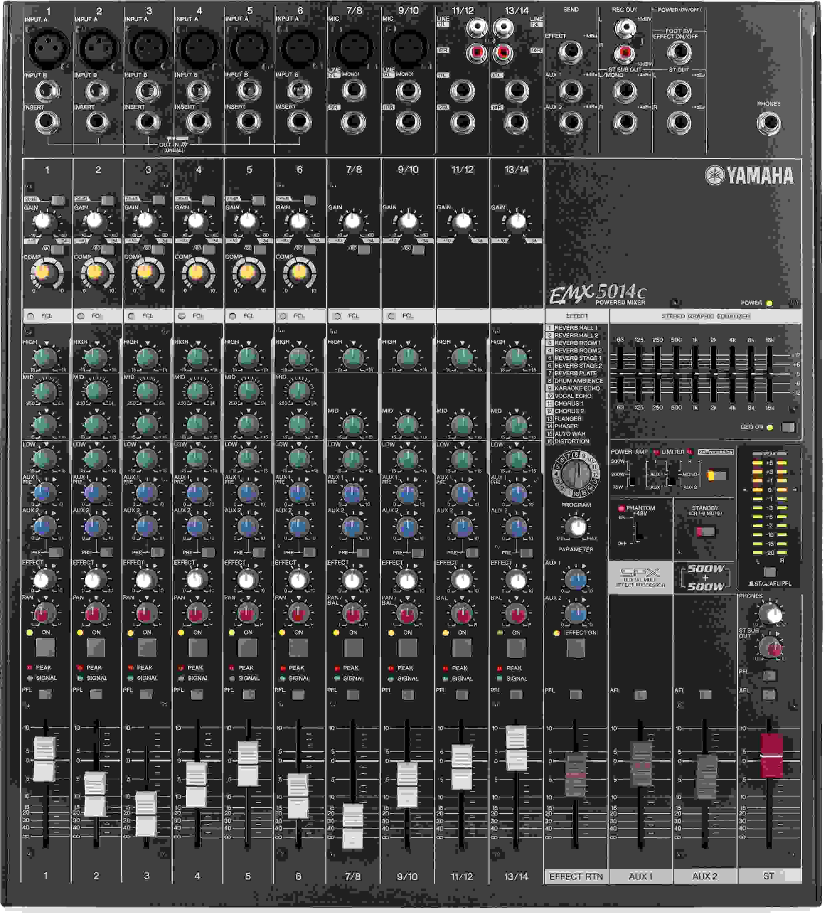 Yamaha EMX5014C 14-channel 1000W Powered Mixer | Sweetwater