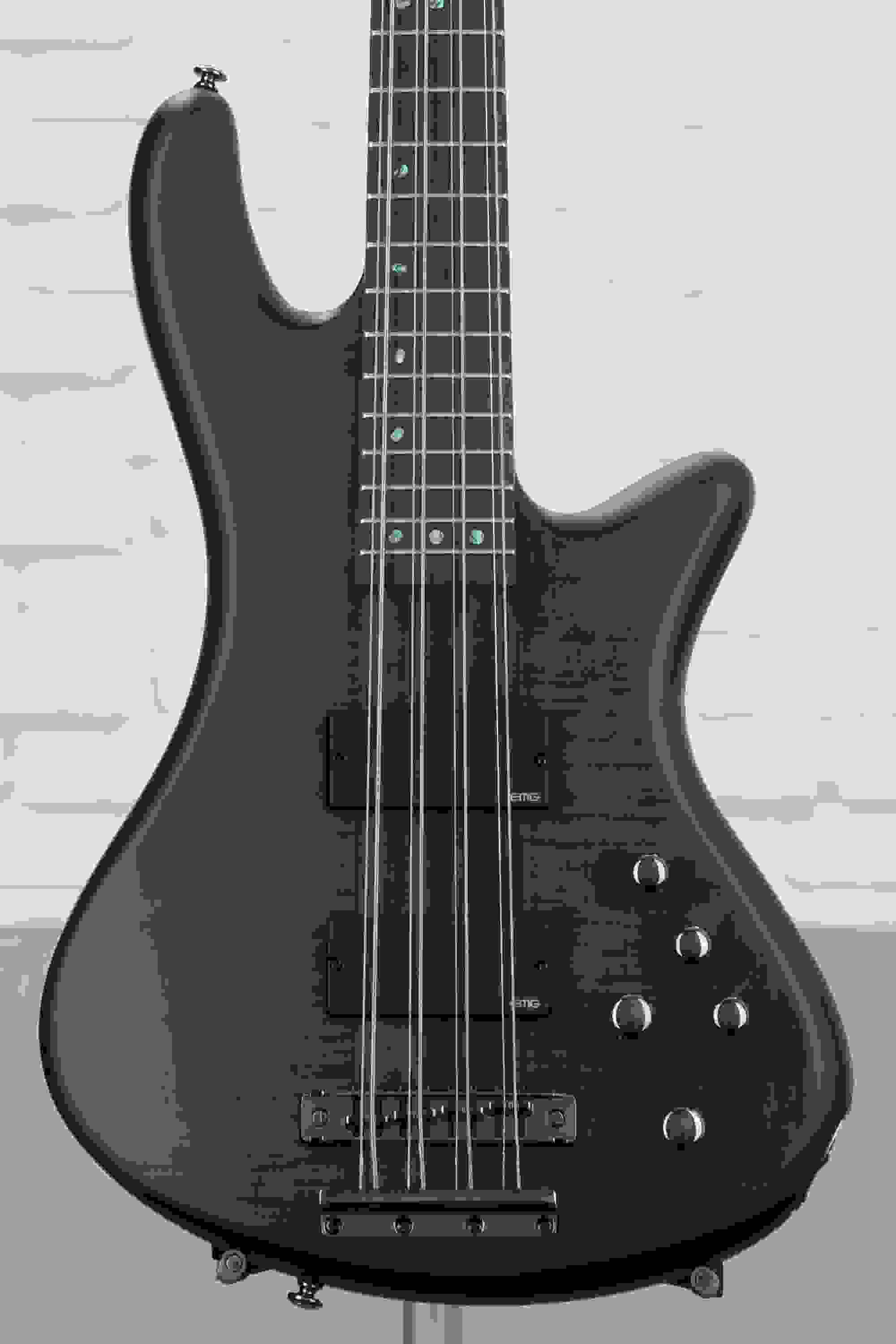 Schecter Stiletto Studio-8 Bass Guitar - See-Thru Black Satin | Sweetwater