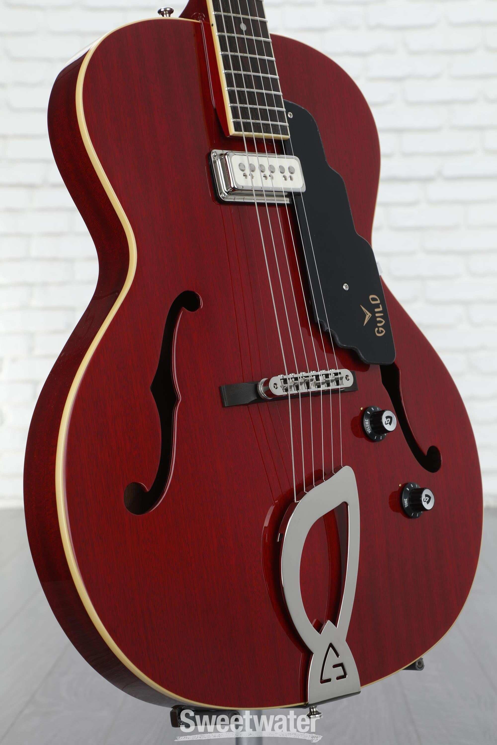 Guild T-50 Slim Dynasonic Hollowbody Guitar - Cherry | Sweetwater