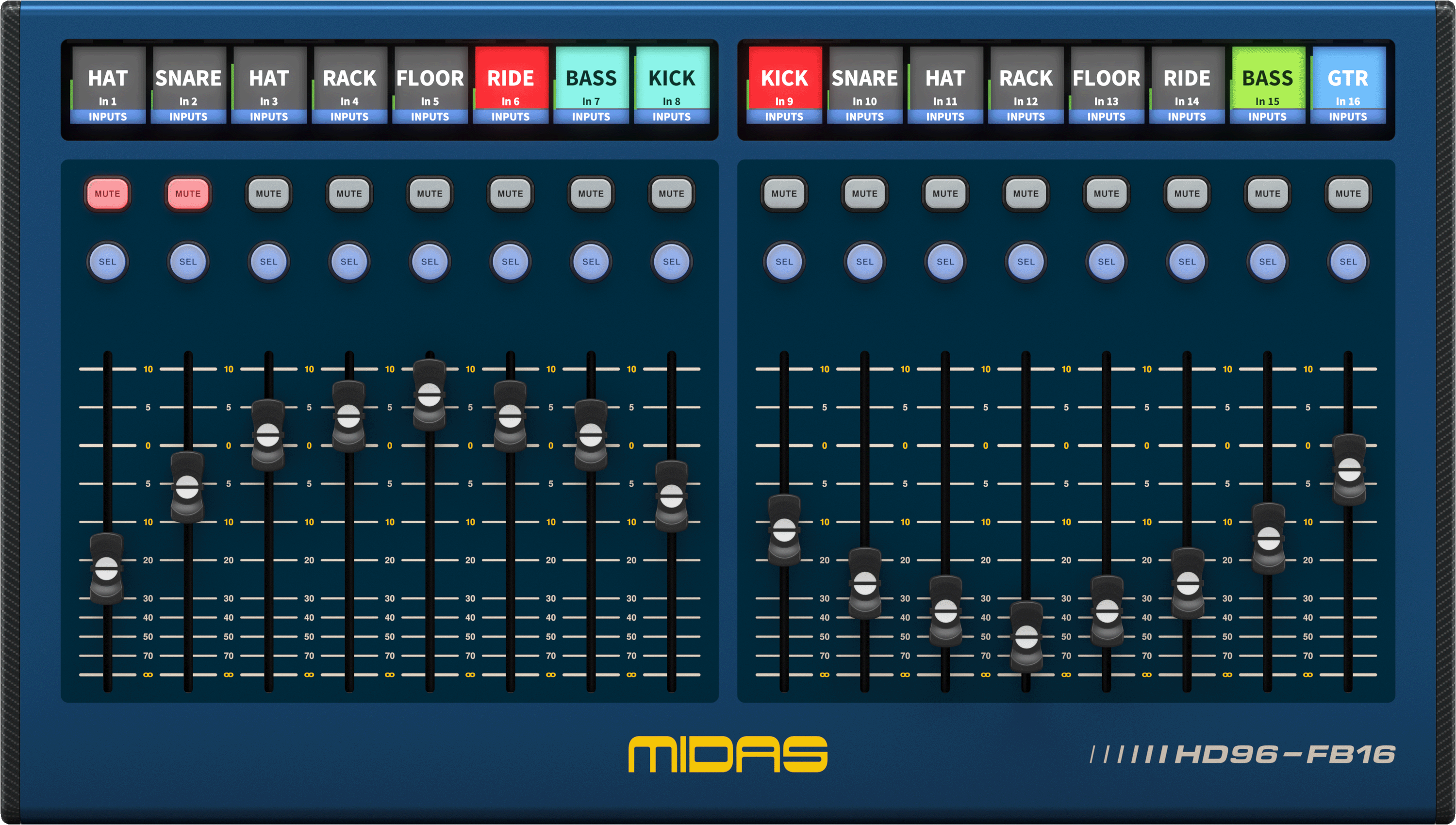 Midas HD96-FB16 HD AIR Fader Bay | Sweetwater