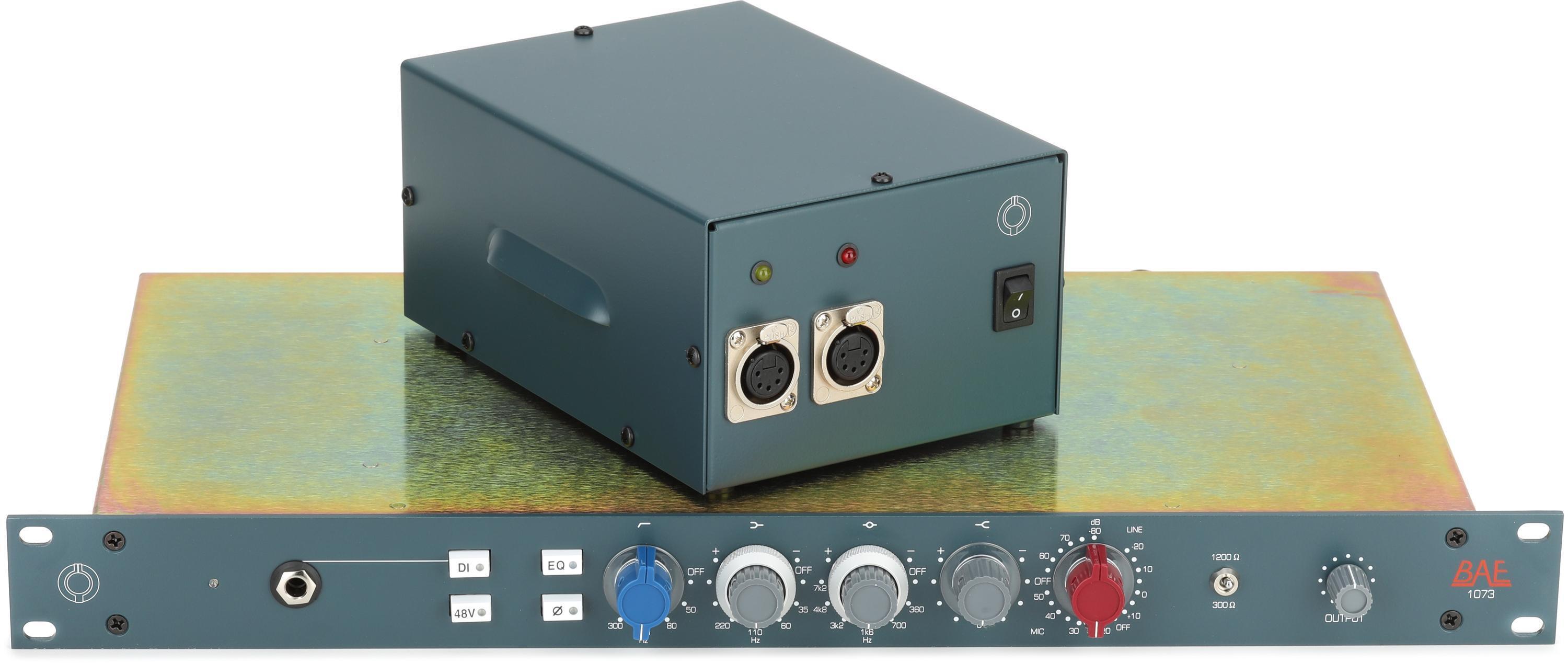 BAE 1073 Rackmount Microphone Preamp & EQ with Power Supply | Sweetwater
