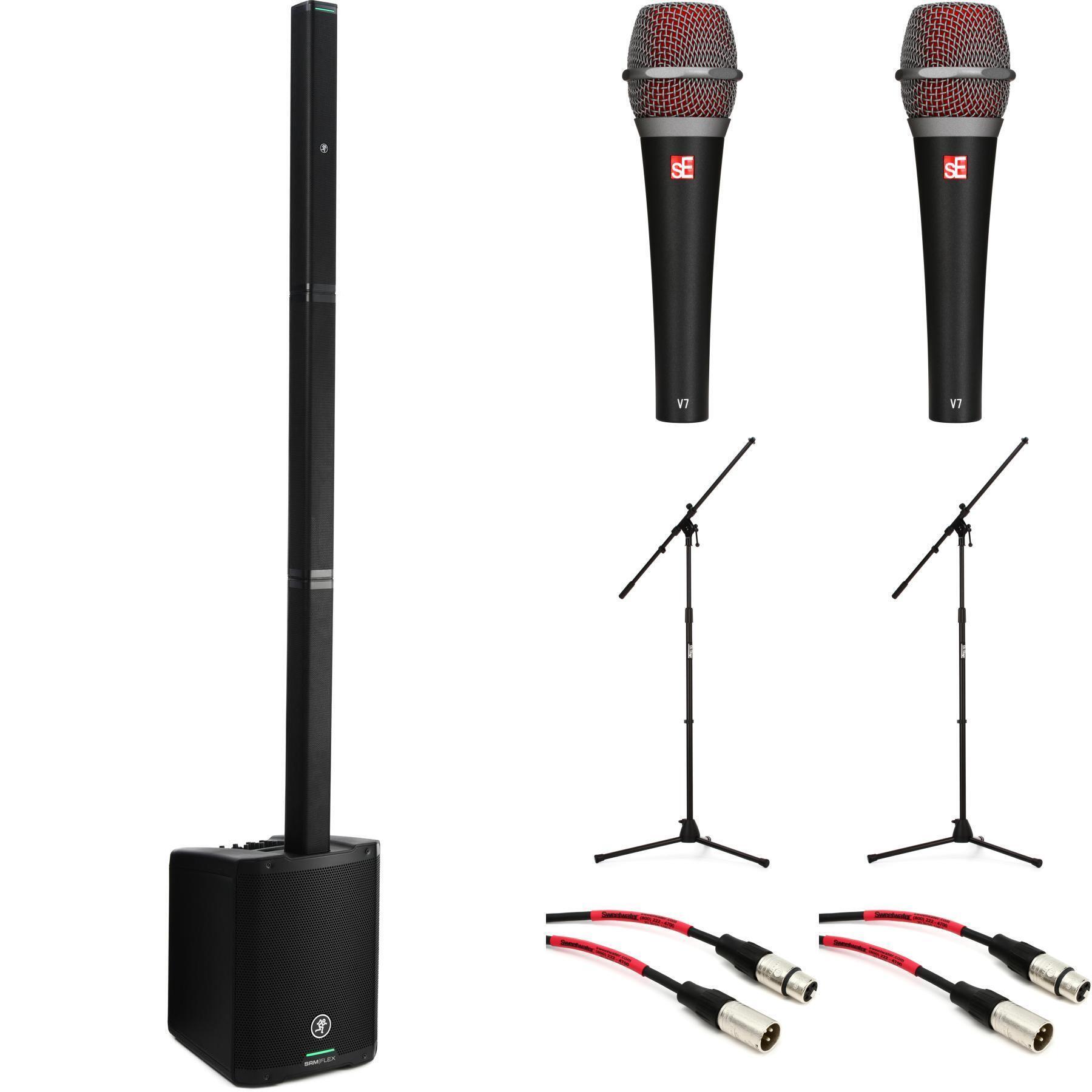 Mackie SRM-Flex Portable Column PA System Dual Mic Bundle | Sweetwater