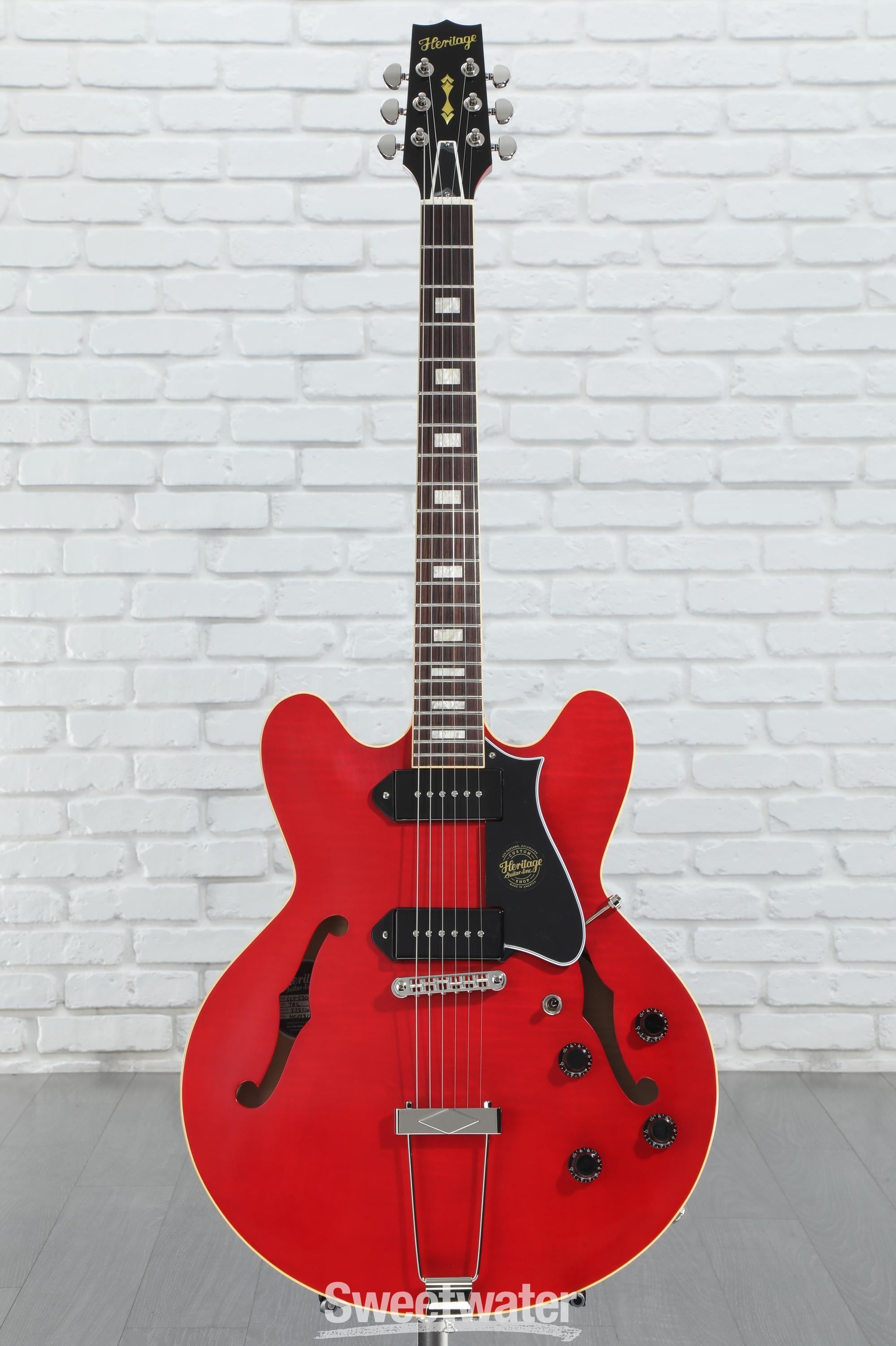 Heritage Custom Core H-530 Hollowbody Electric Guitar - Trans Cherry | Sweetwater