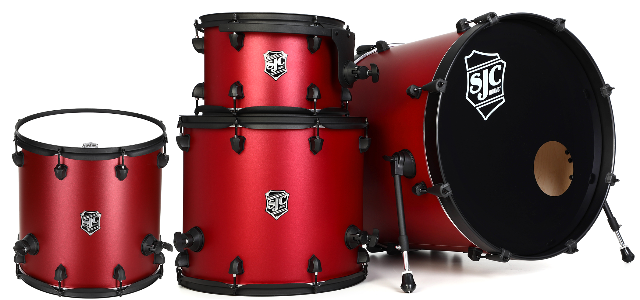 SJC Custom Drums Pathfinder Series 4-piece (Dual Floor Tom) Shell Pack ...
