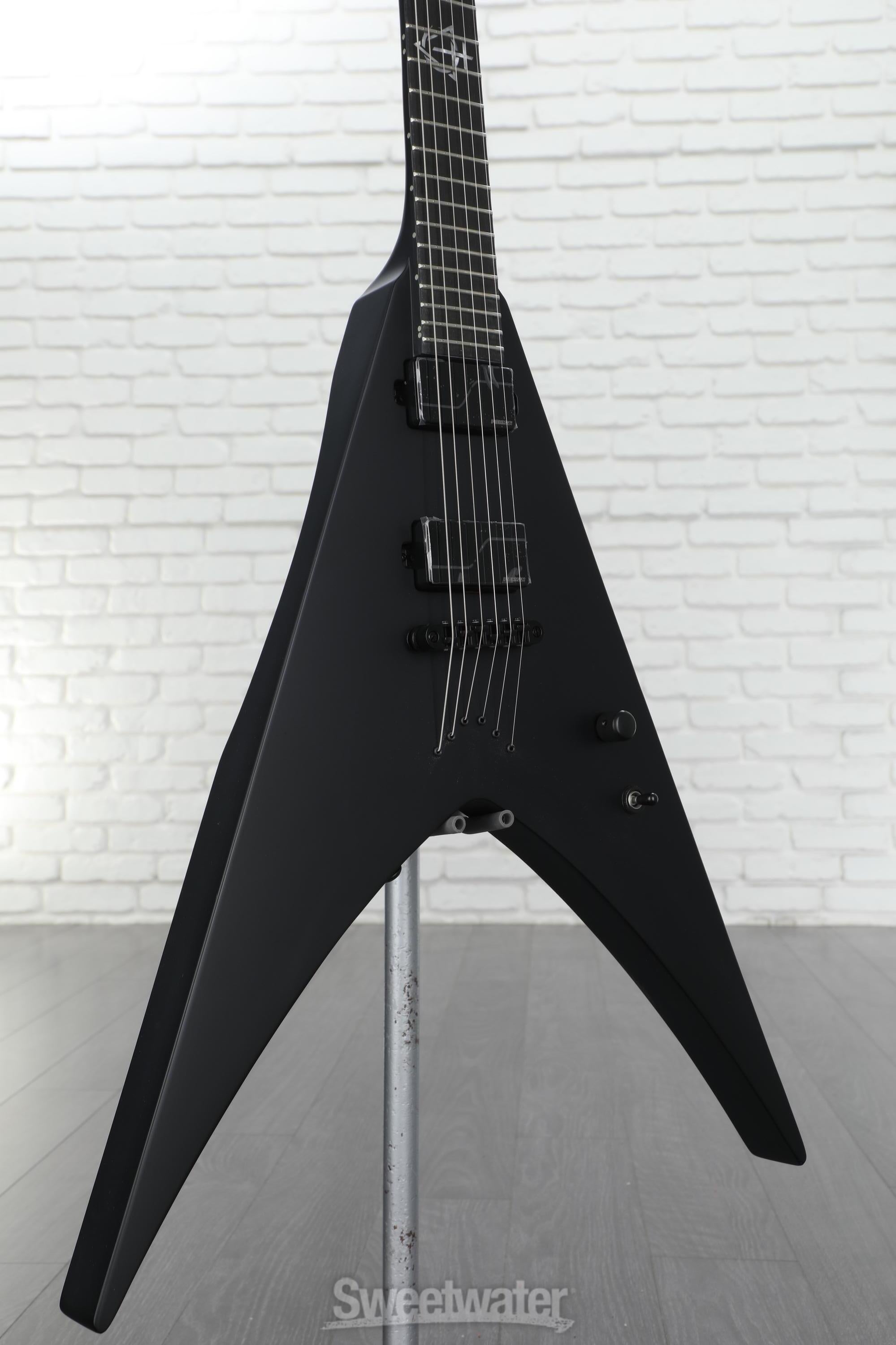 ESP LTD Nergal HEX-6 Signature Electric Guitar - Black Satin | Sweetwater