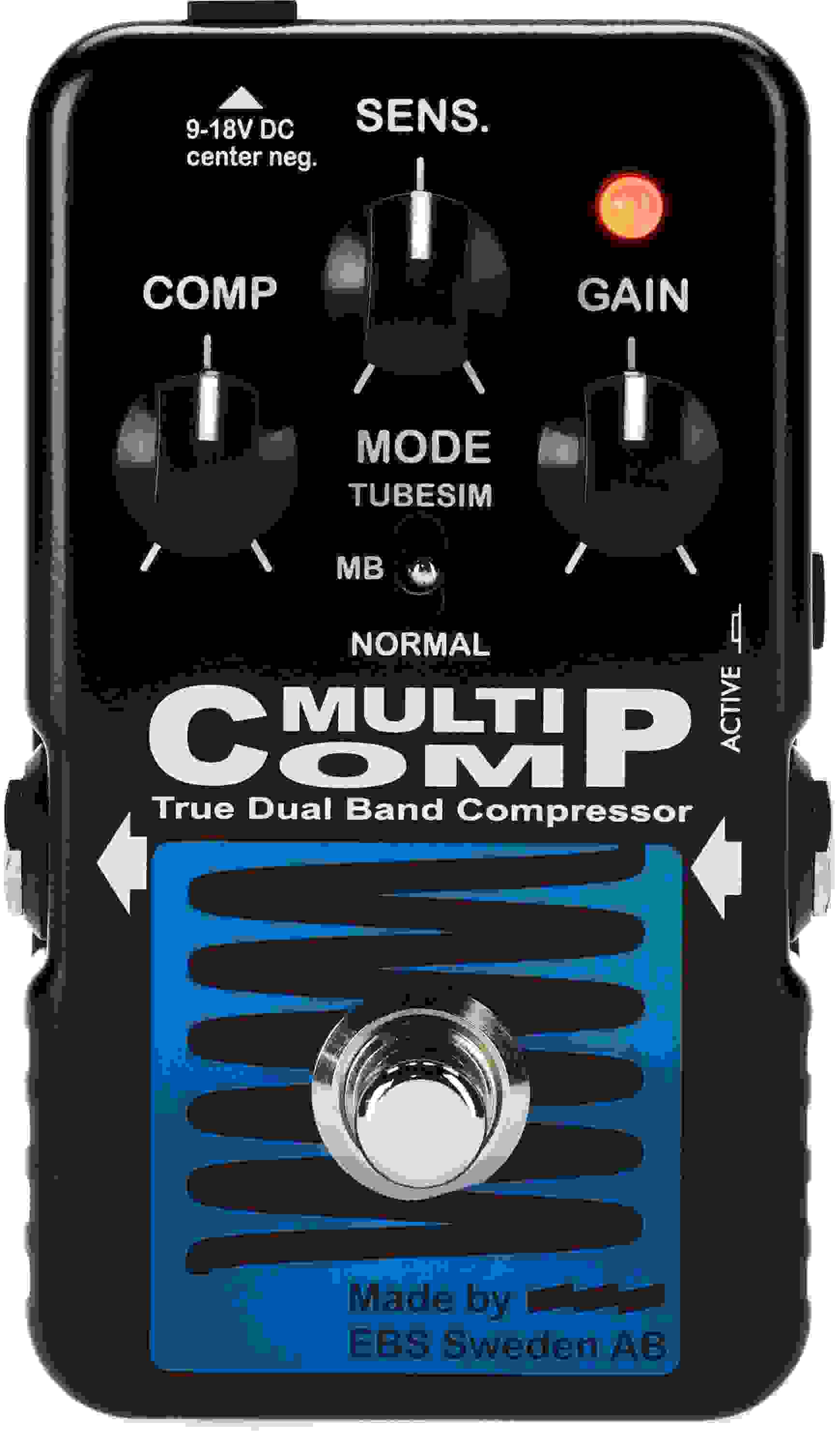 EBS MultiComp Blue Label Bass Compressor Pedal | Sweetwater