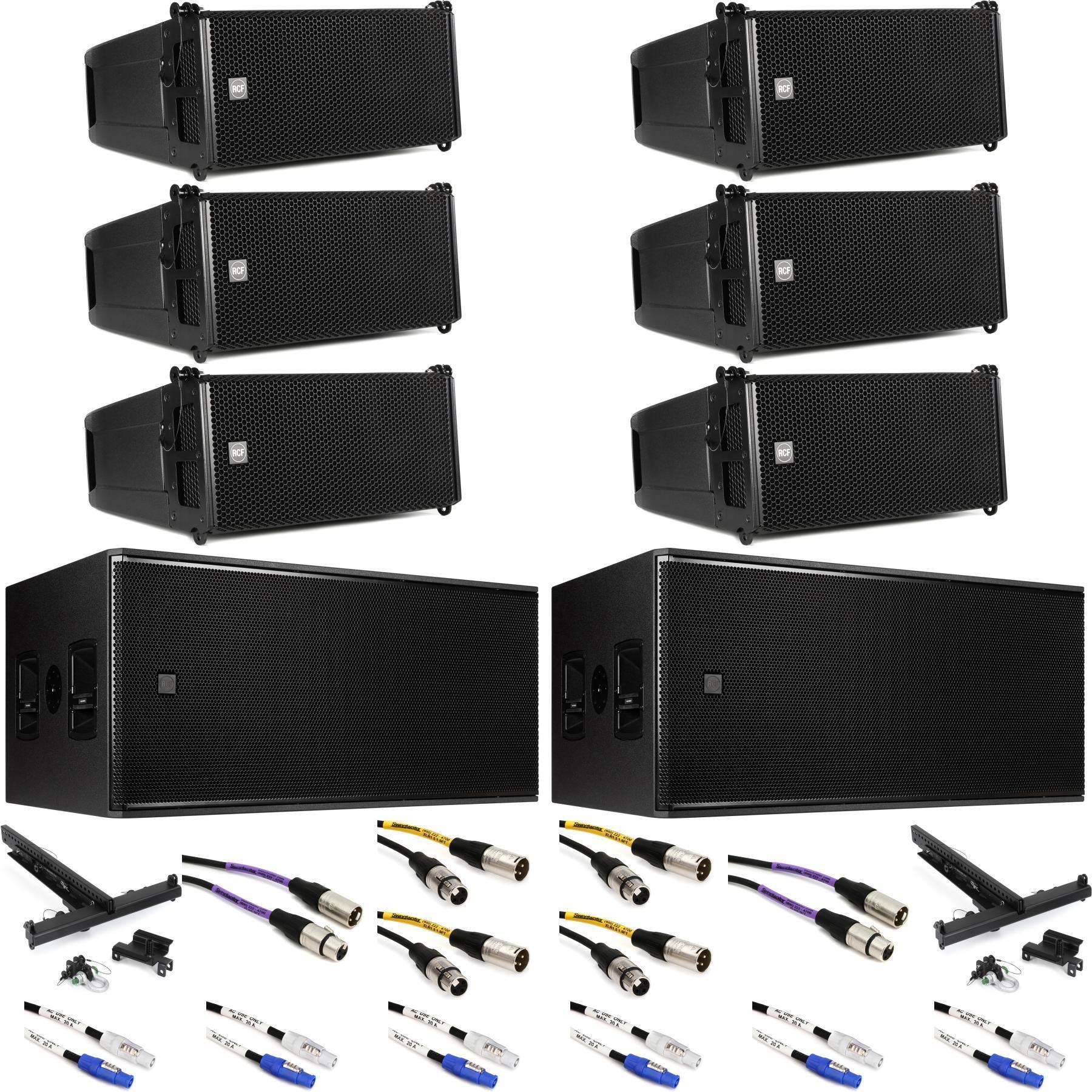 Rcf Hdl6 A 1400 Watt 6 Inch Compact Active Line Array And Sub 8008 As 4 400w 2 X 18 Inch Powered