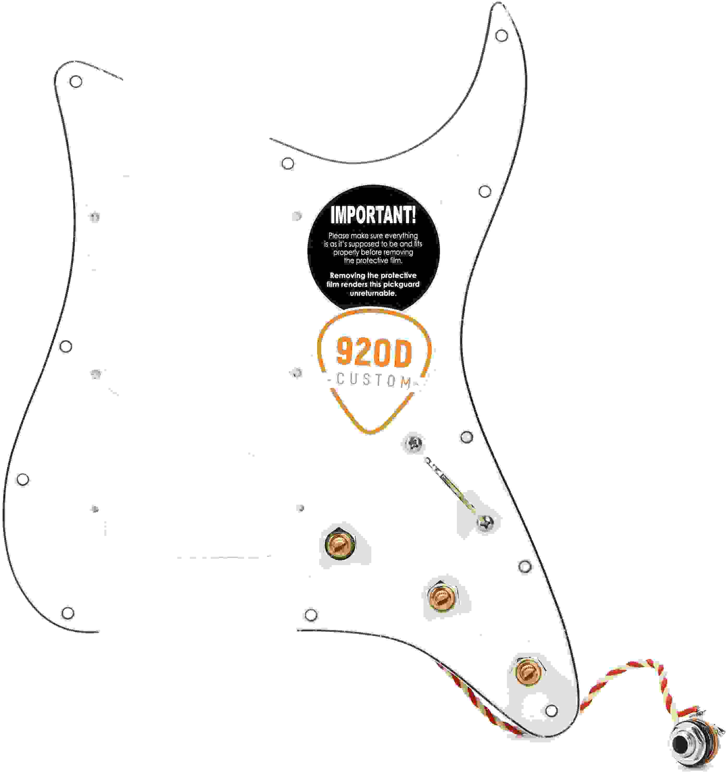 920D Custom Stratocaster HSS Prewired Pickguard - Parchment | Sweetwater