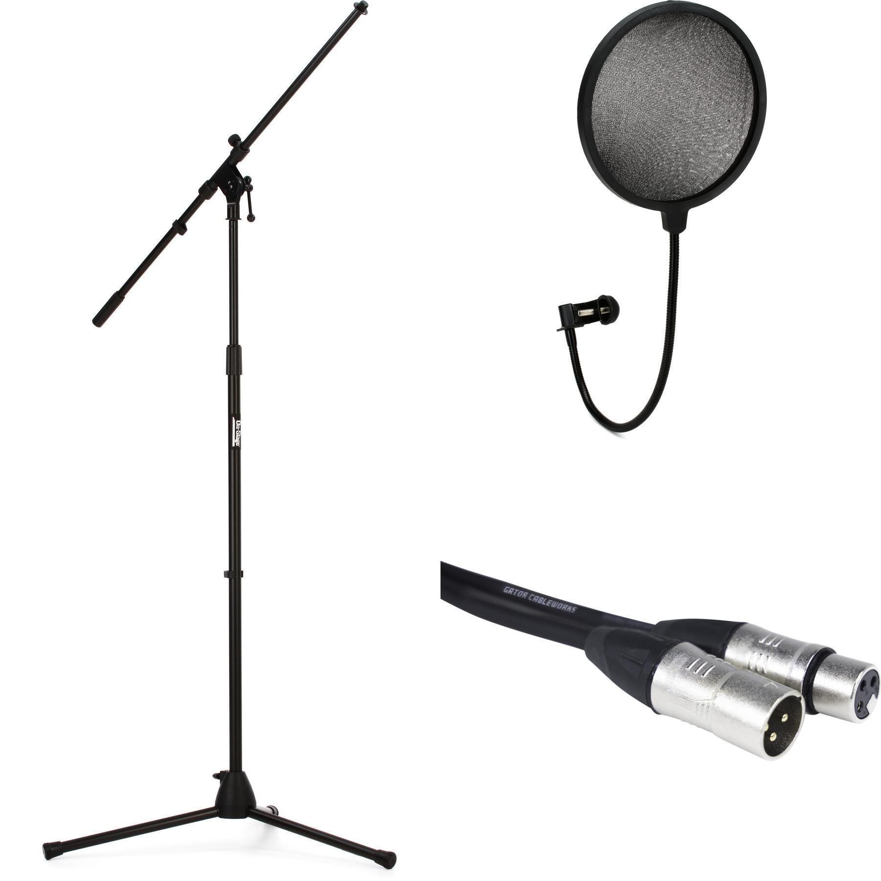 On-Stage Mic Stand, Cable, and Pop Filter | Sweetwater