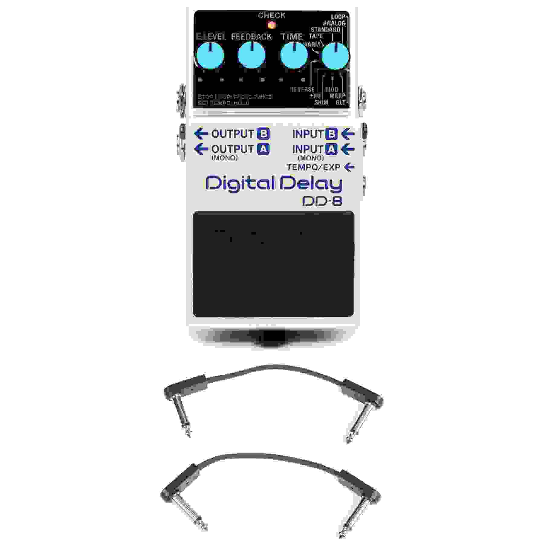 Boss DD-8 Digital Delay Pedal with EBS Patch Cables | Sweetwater