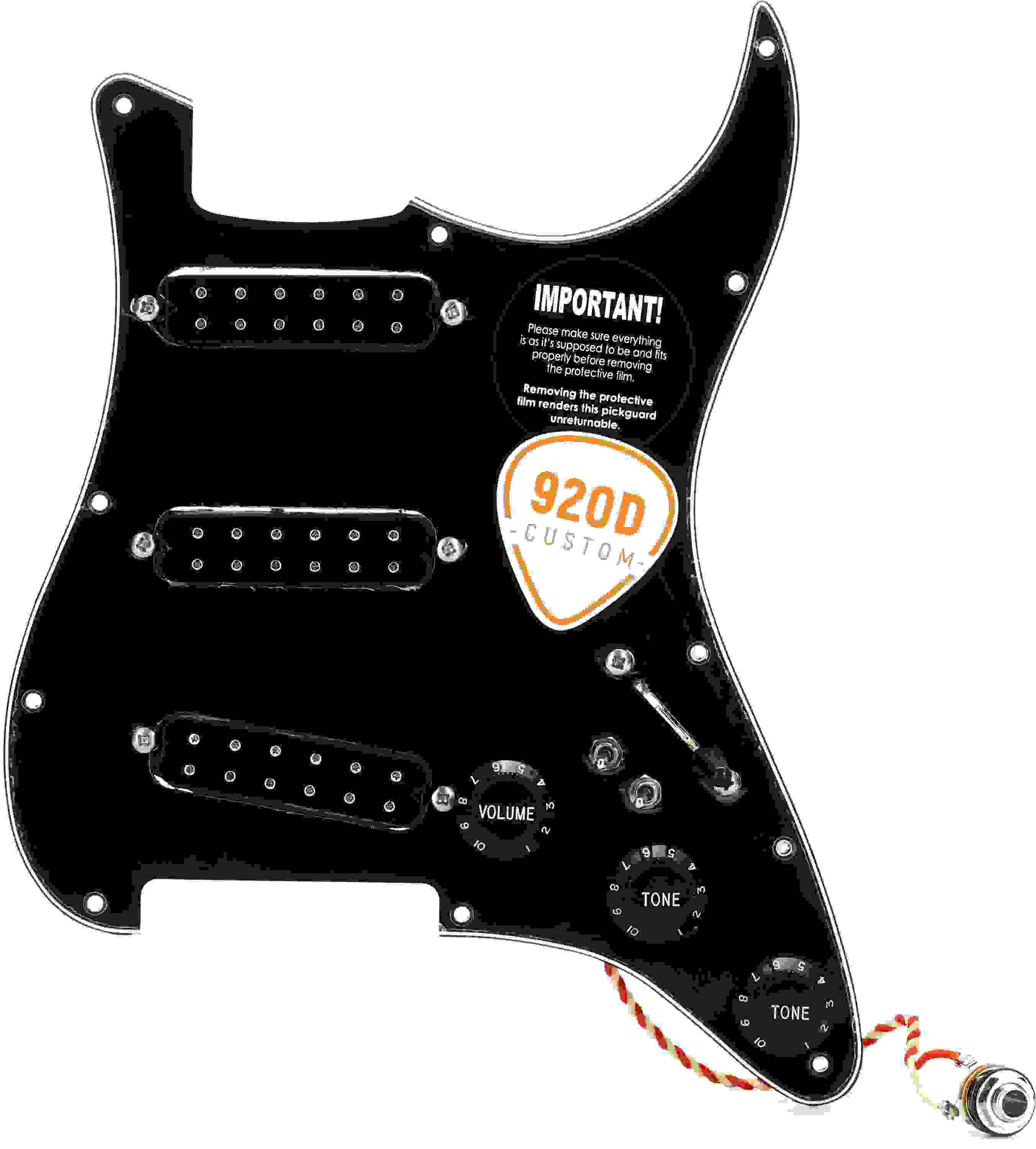 920D Custom Stratocaster Polyphonic Loaded Pickguard - Black | Sweetwater