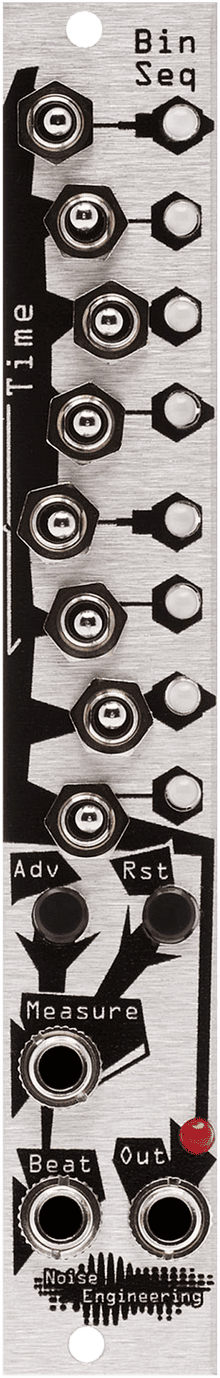 Noise Engineering Bin Seq 8-step Trigger/Gate Sequencer Eurorack Module - Silver | Sweetwater