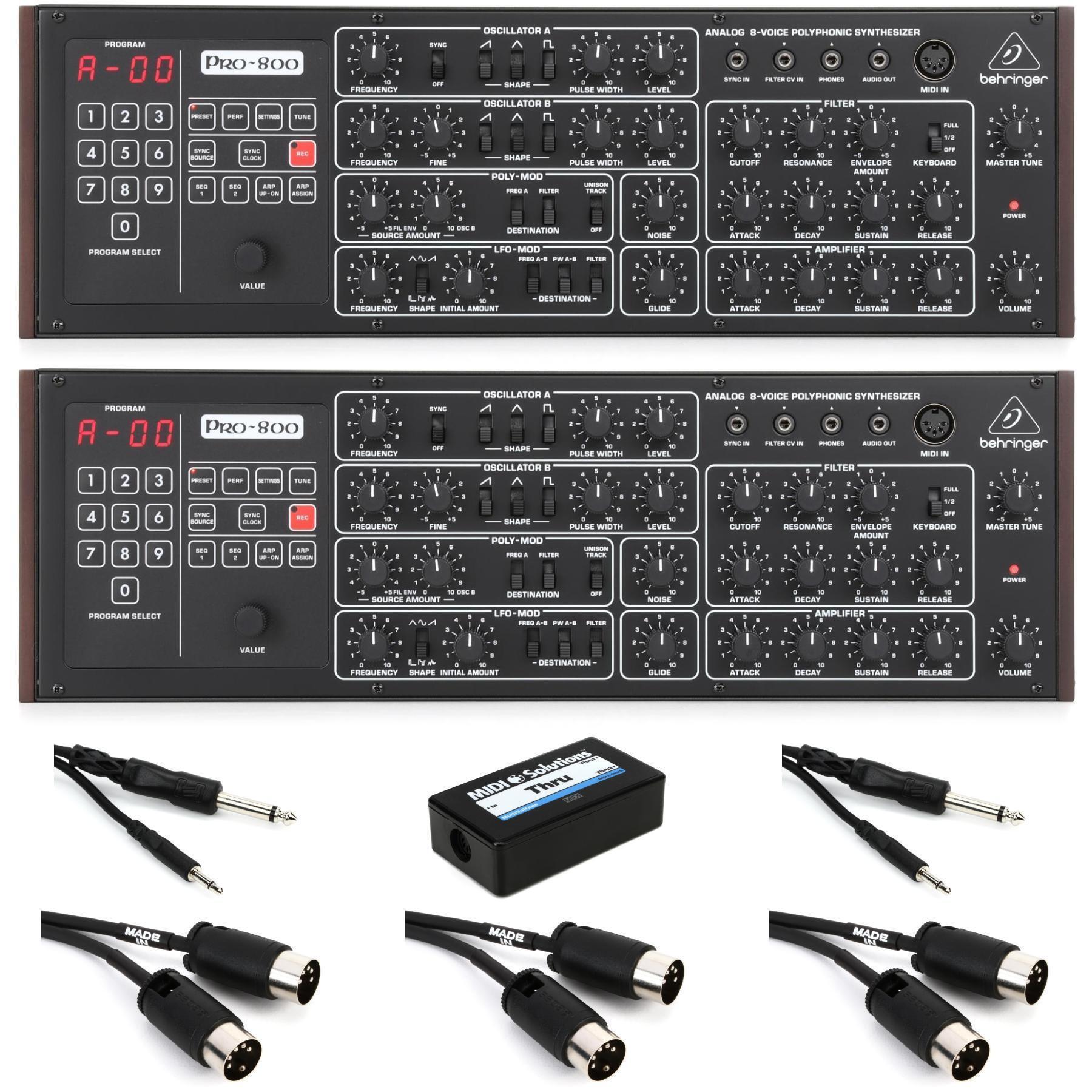 Behringer Dual Pro-800 8-voice Polyphonic Analog Synthesizers Bundle ...