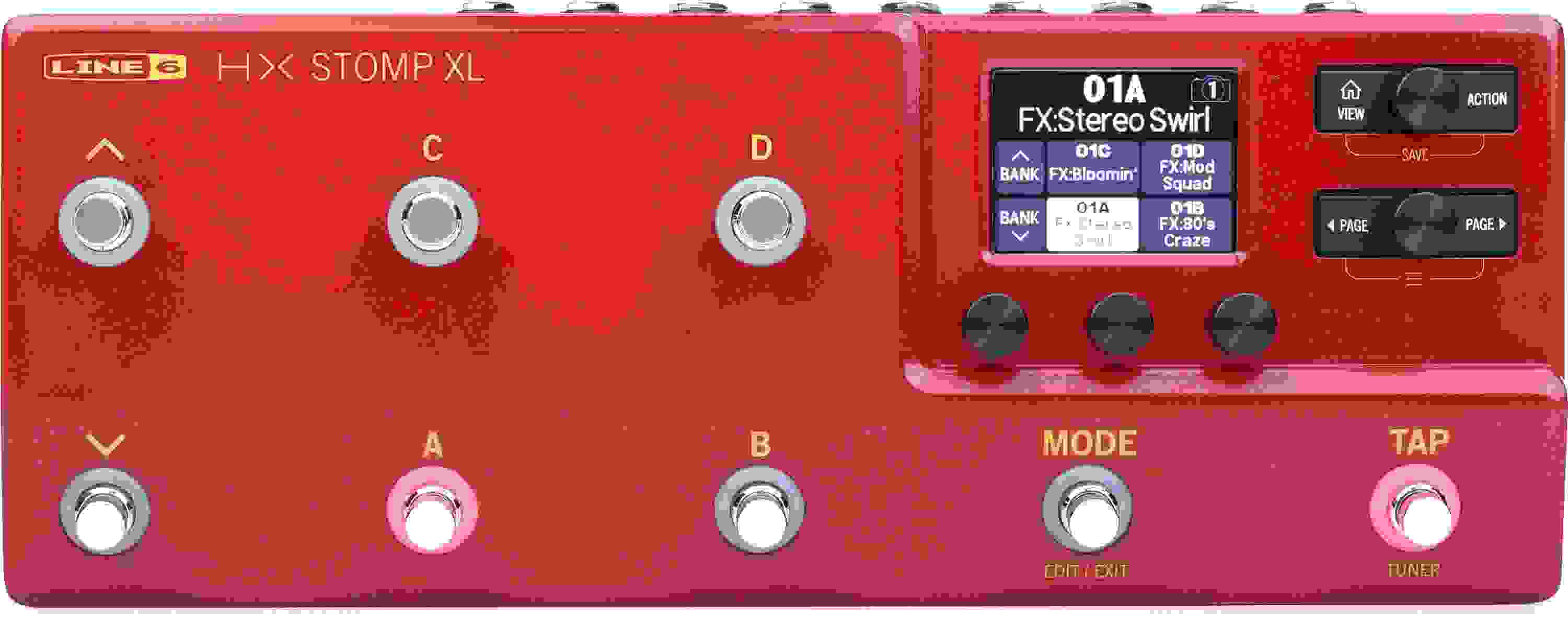 Line 6 HX Stomp XL Guitar Multi-effects Floor Processor - Burgundy, Sweetwater Exclusive