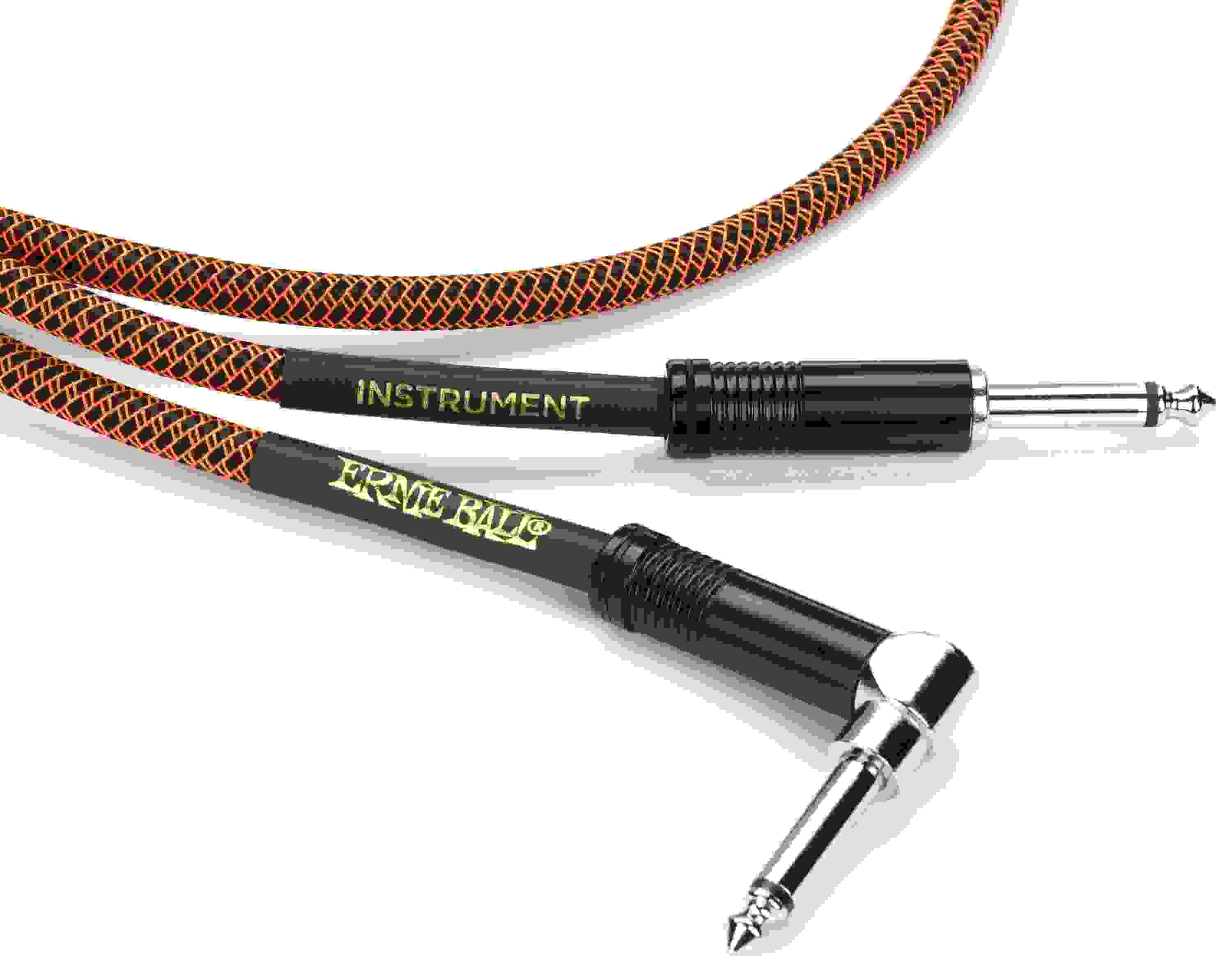 Ernie Ball Braided Straight to Right Angle Instrument Cable - 10 feet ...