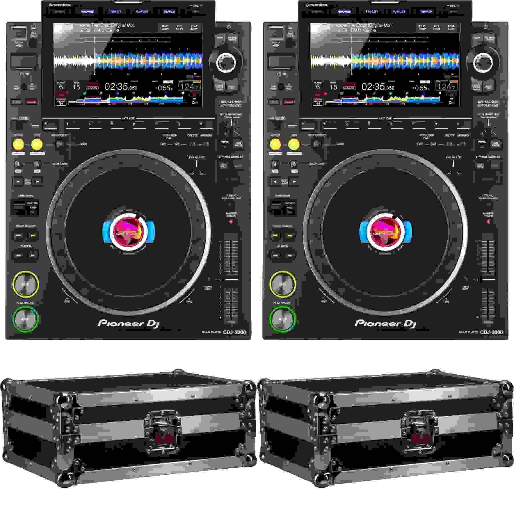 Pioneer DJ CDJ-3000 Professional DJ Media Player with Flight Case - Pair | Sweetwater