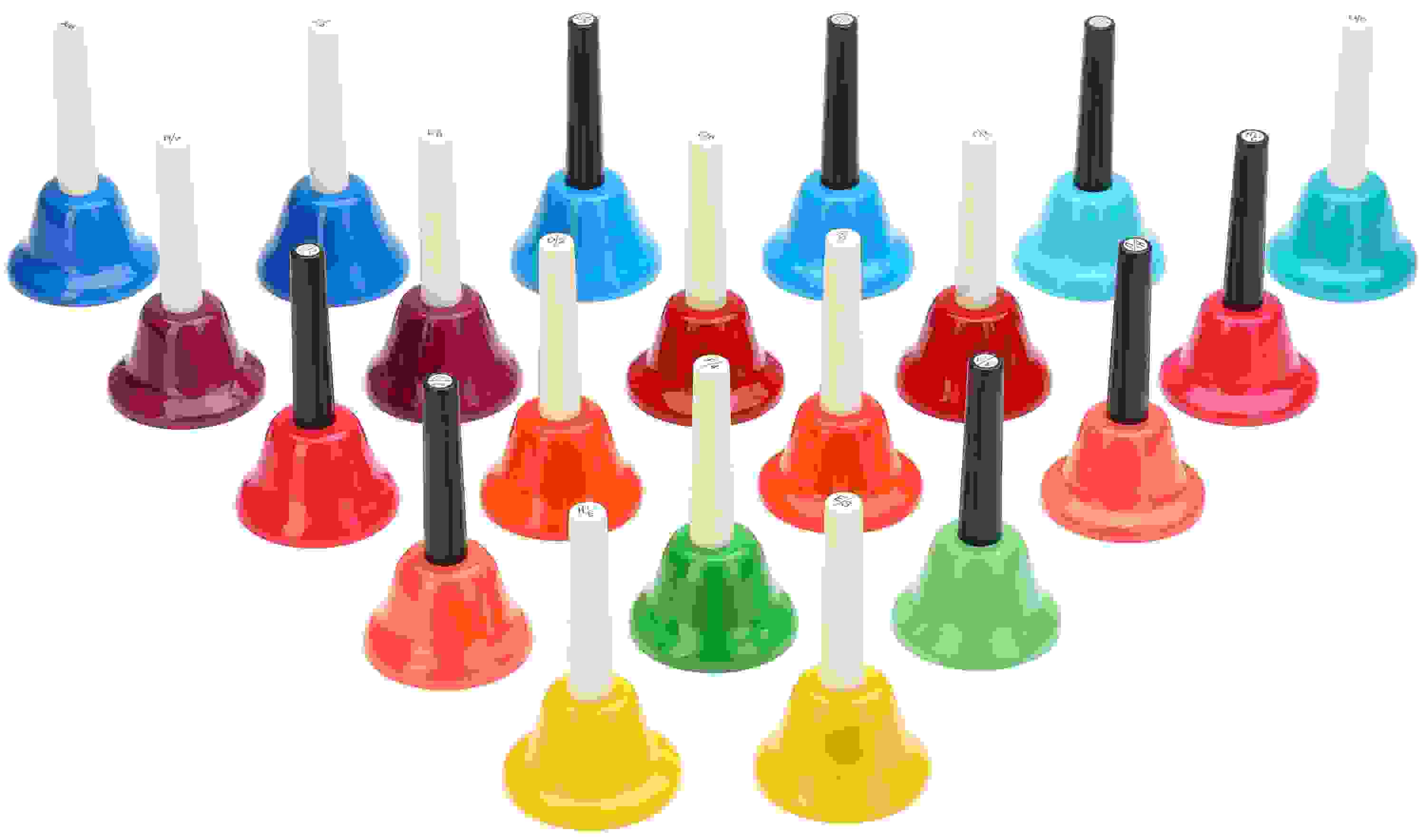 Rhythm Band KidsPlay 20-note Handbell Set - Low A-High E, Assorted ...